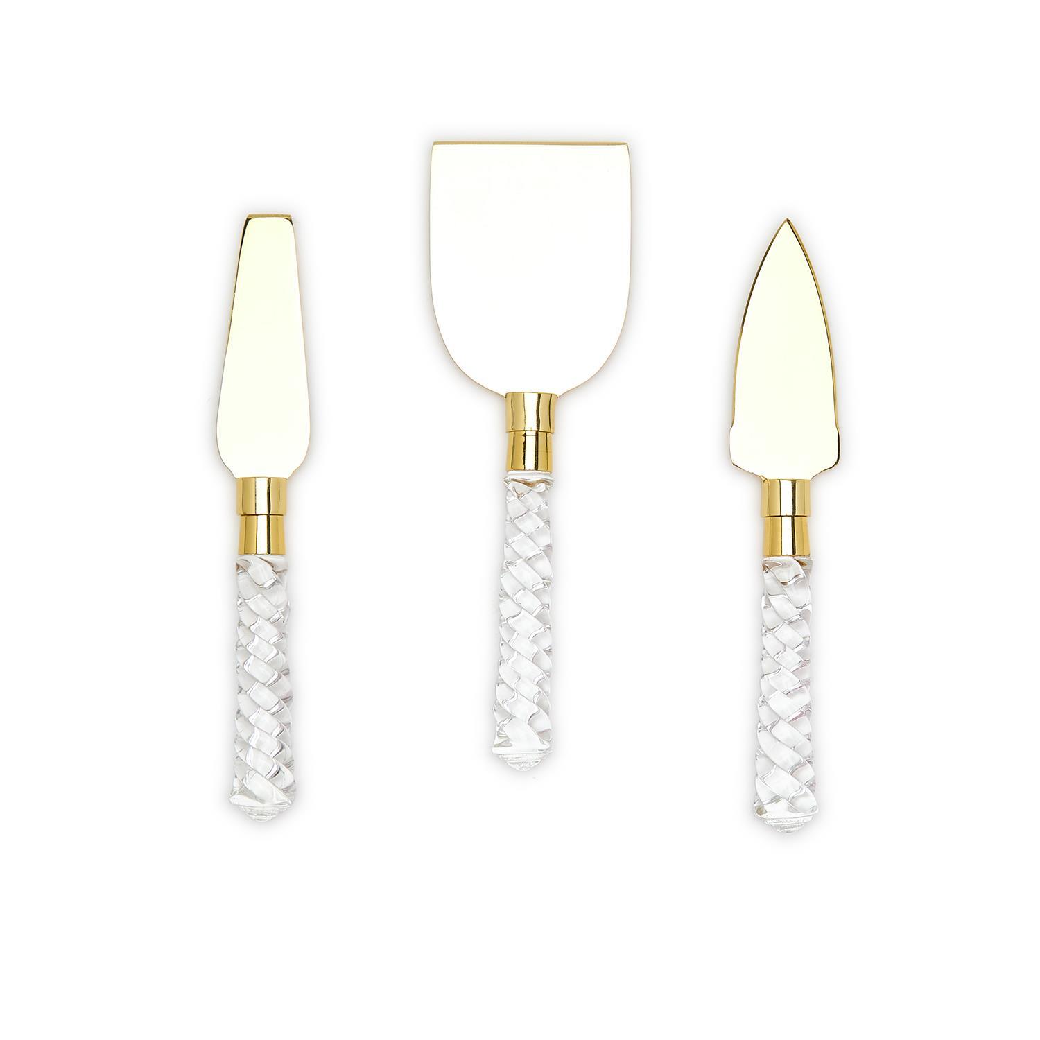 Crystal Clear S/3 Cheese Knives in Gift Box