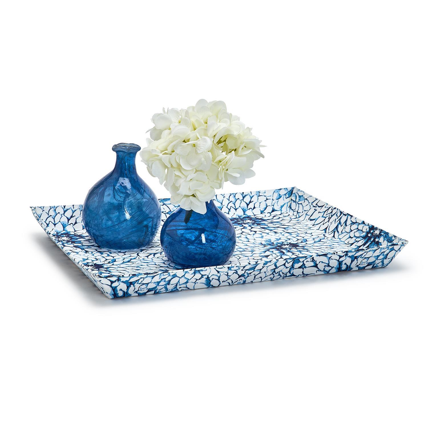 Indigo Block Print S/2 Trays Asst 3