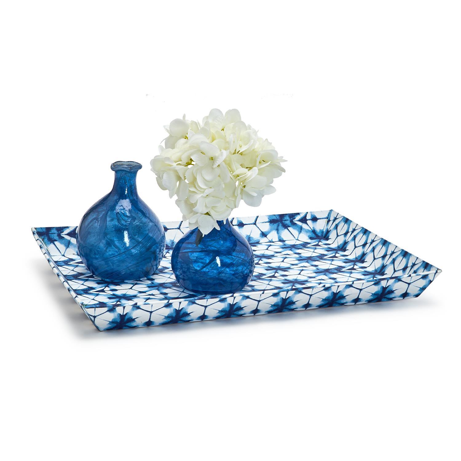 Indigo Block Print S/2 Trays Asst 3