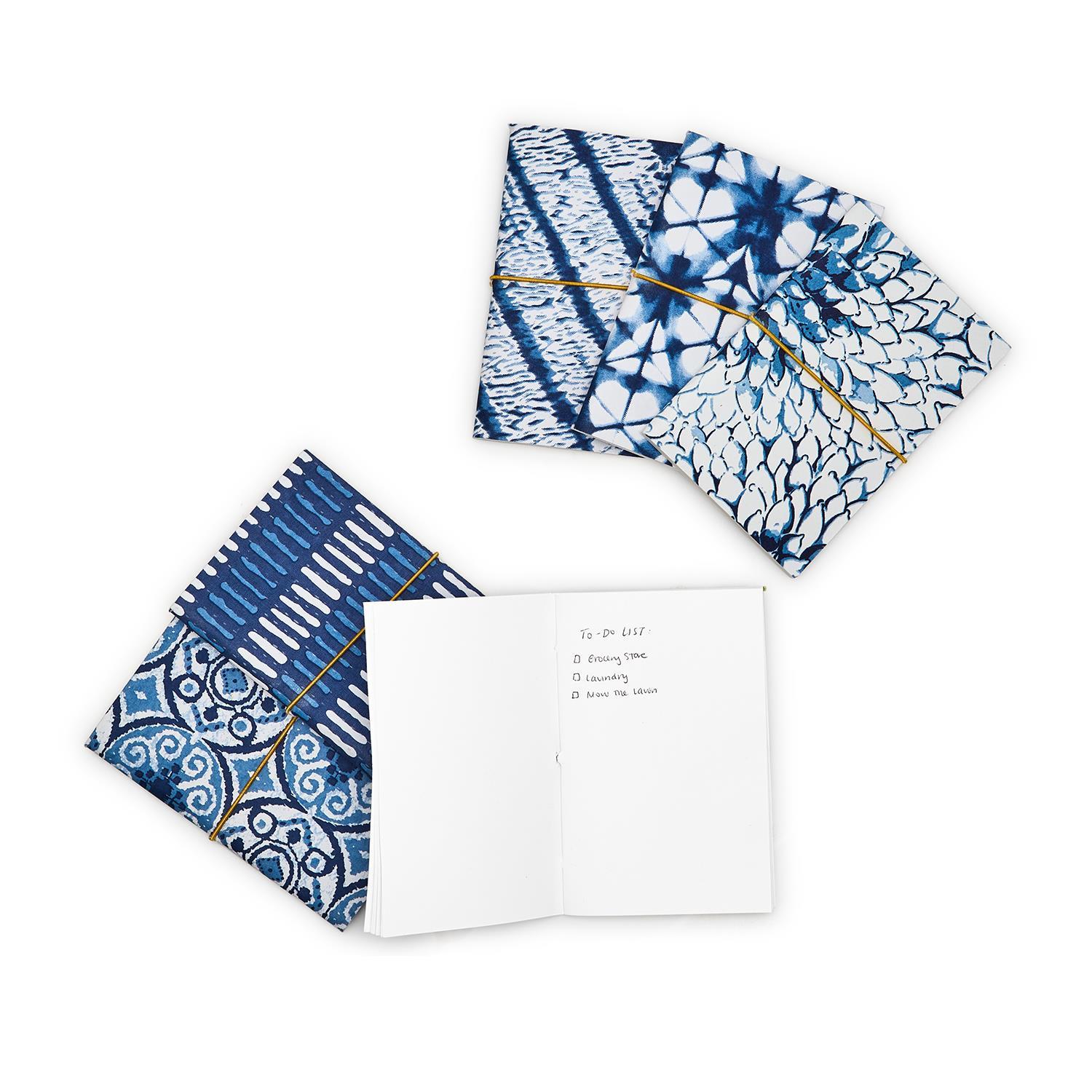 Indigo Block Print 4x6 Notebook A/6