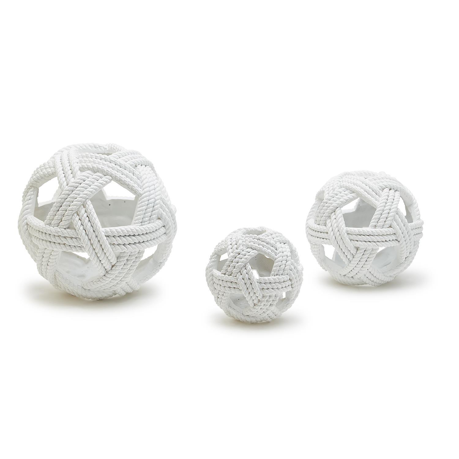 S/3 Open Weave Rope Spheres