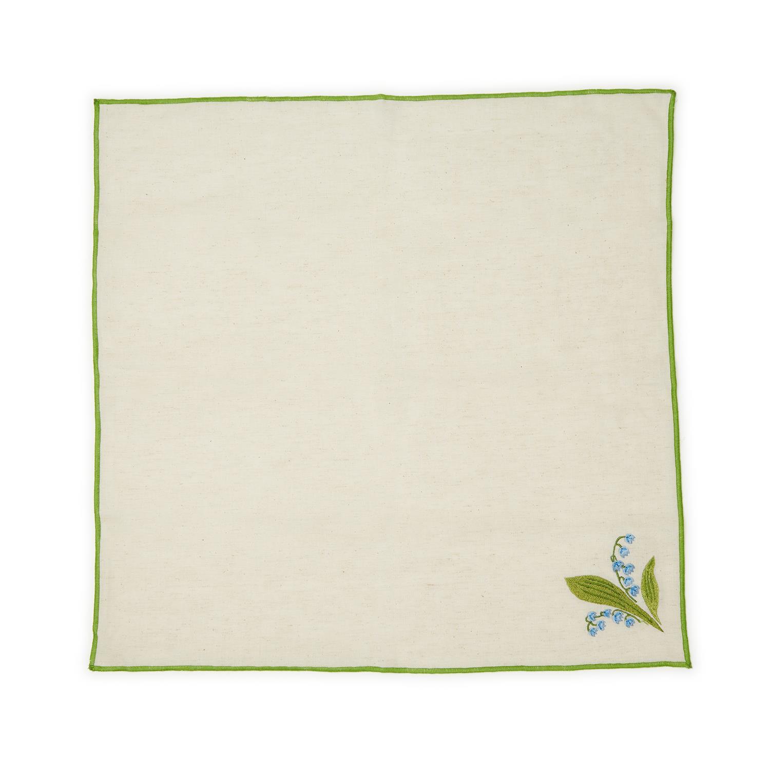 Lily of the Valley Set of 4 Embroidered Napkins with Merrow-Stitched ...