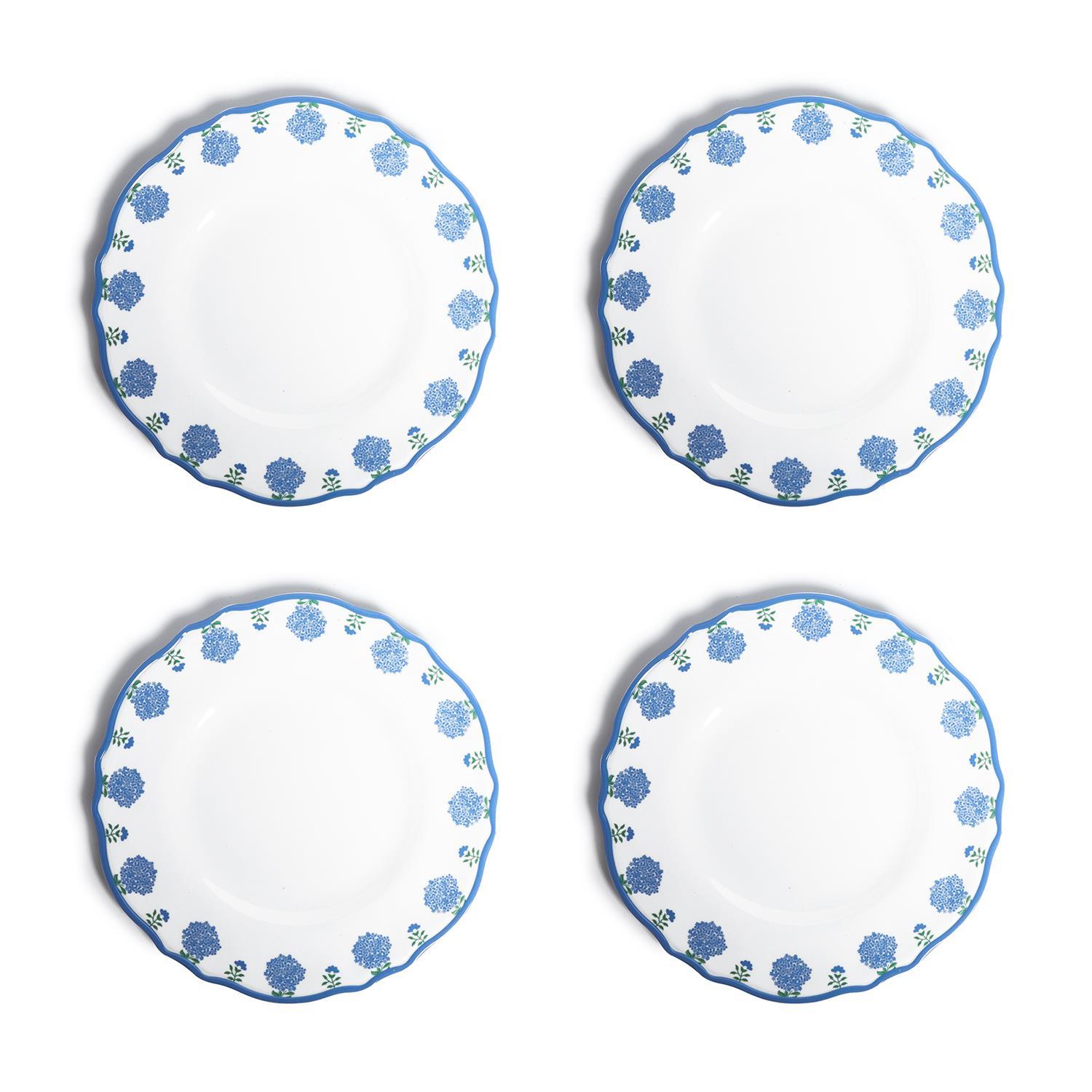 Hydrangea Melamine S/4 Dinner Plates
