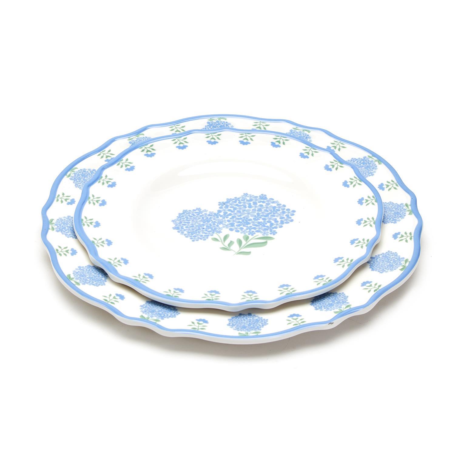 Hydrangea Melamine S/4 Dinner Plates