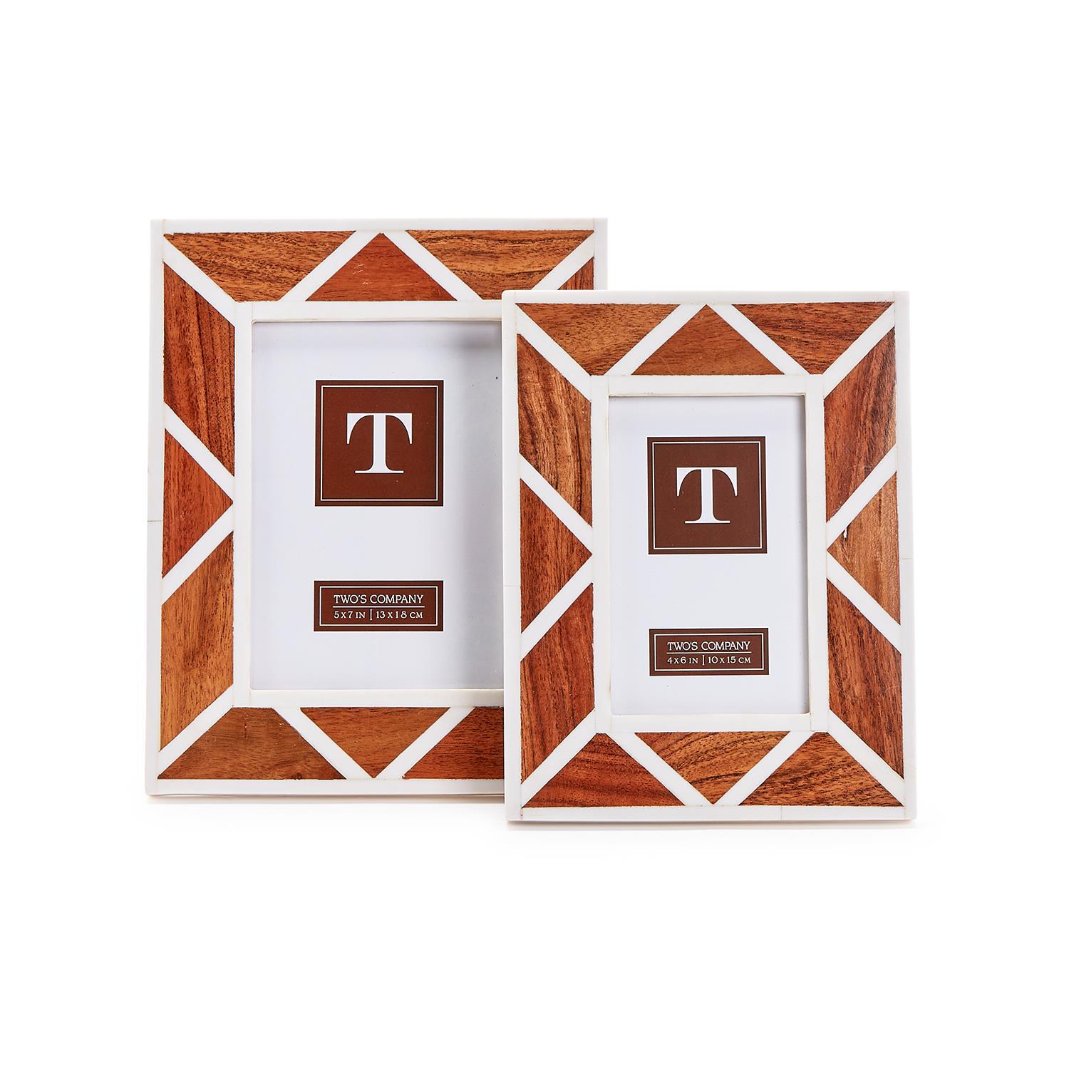 S/2 Geometric Cut Photo Frame