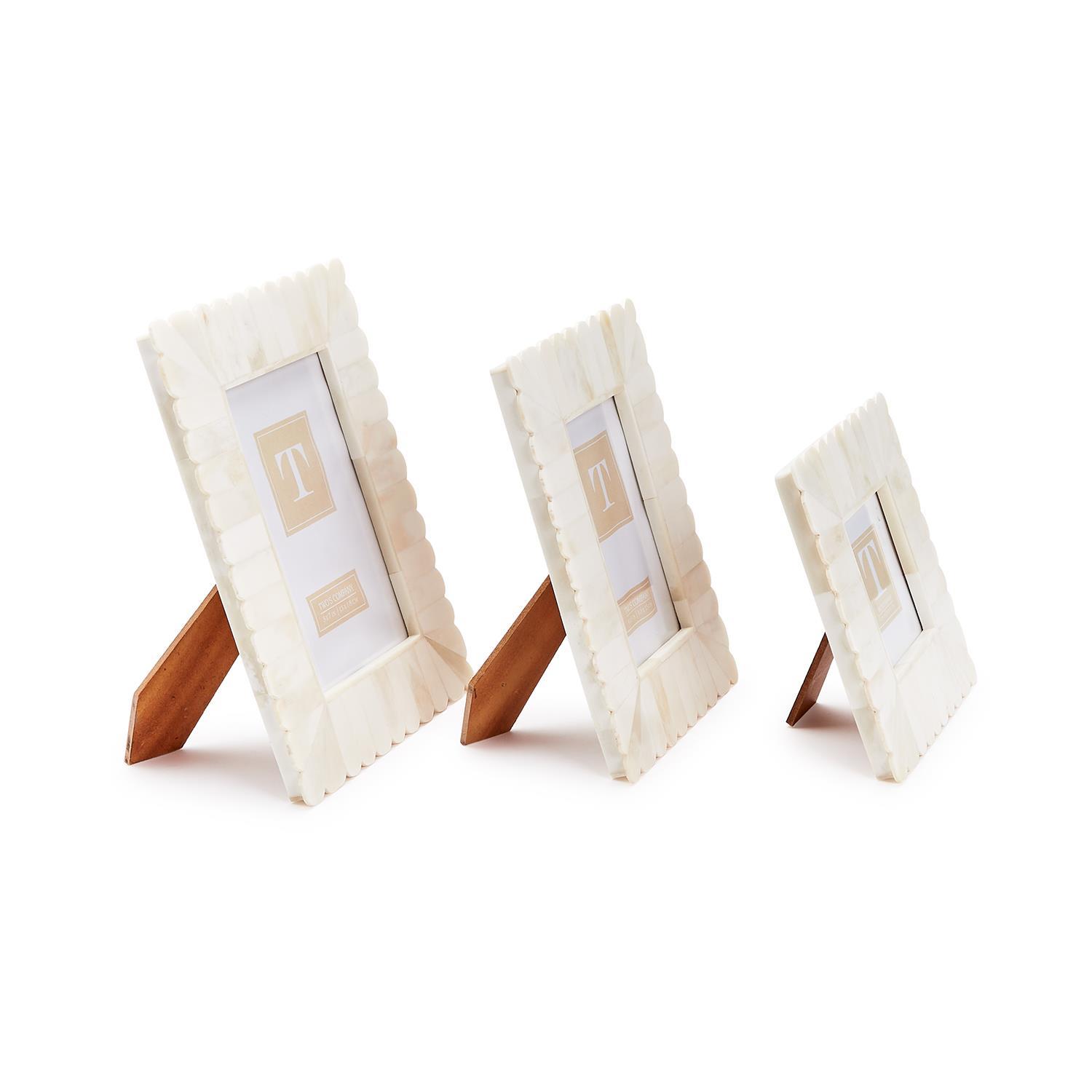 S/3 Scalloped Photo Frame