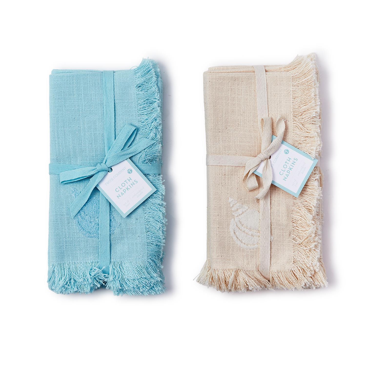 S/4 Sea Shell Napkin A/2 Colors