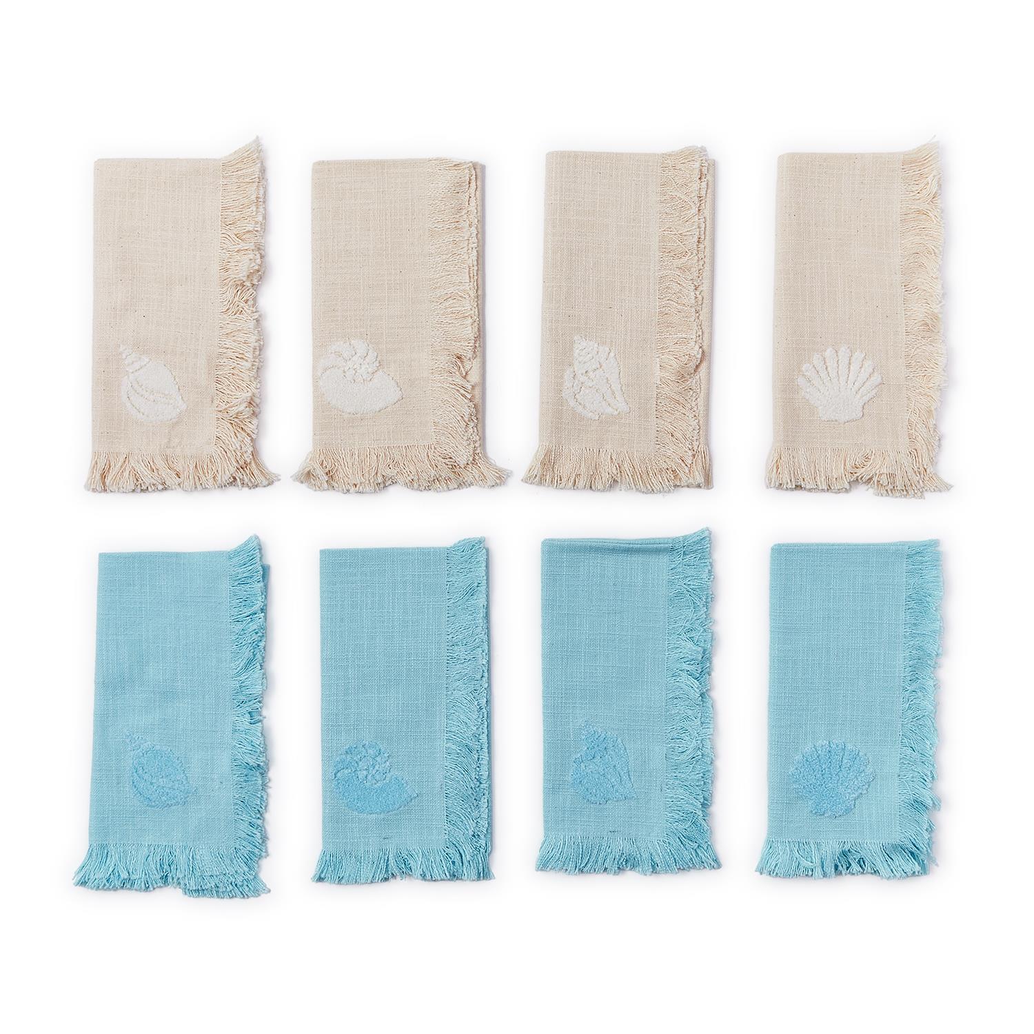 S/4 Sea Shell Napkin A/2 Colors