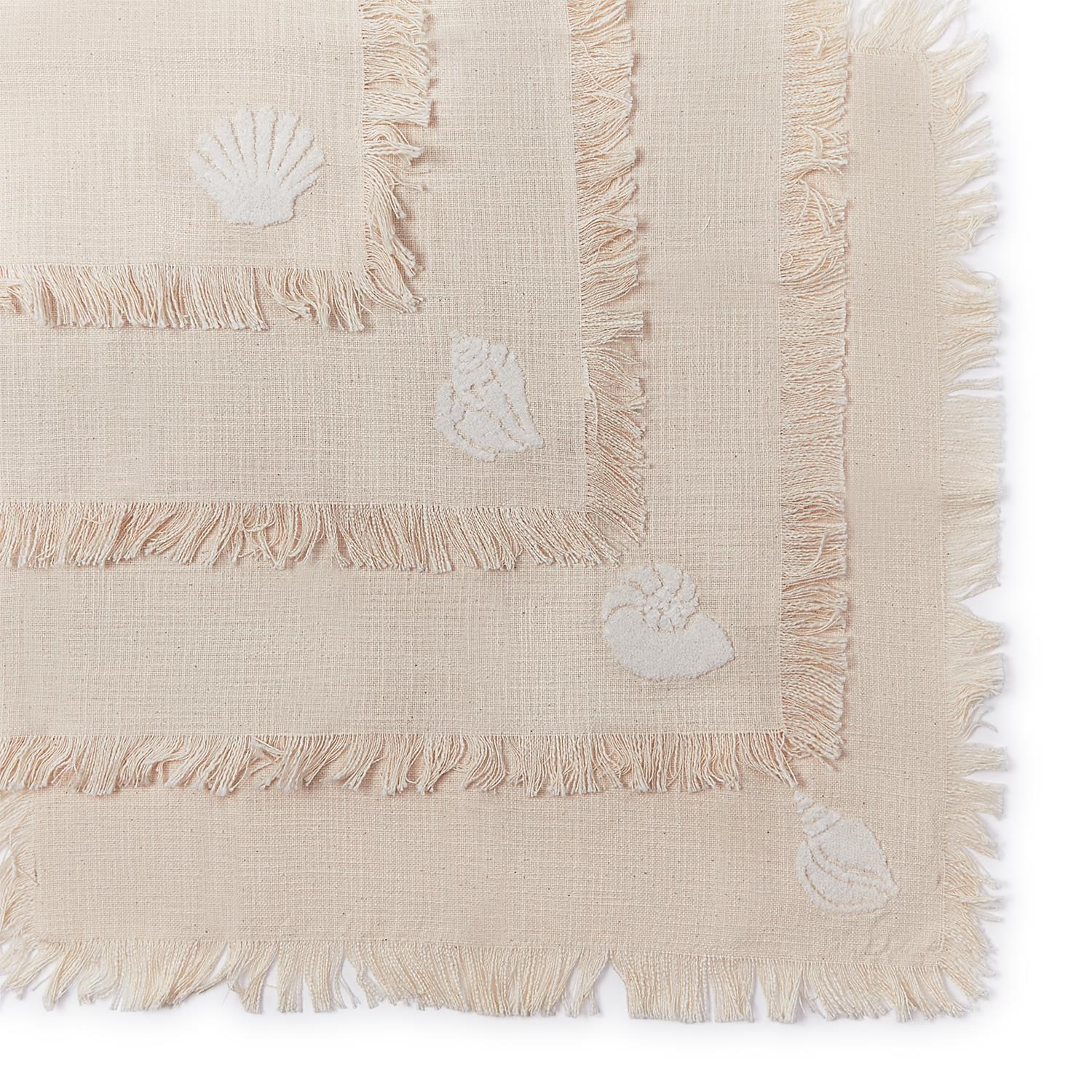 S/4 Sea Shell Napkin A/2 Colors