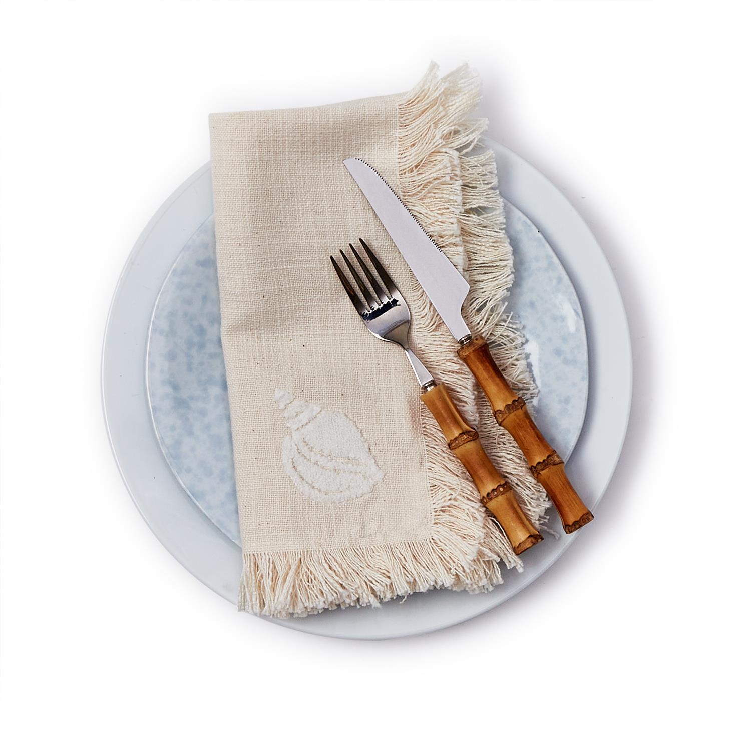 S/4 Sea Shell Napkin A/2 Colors
