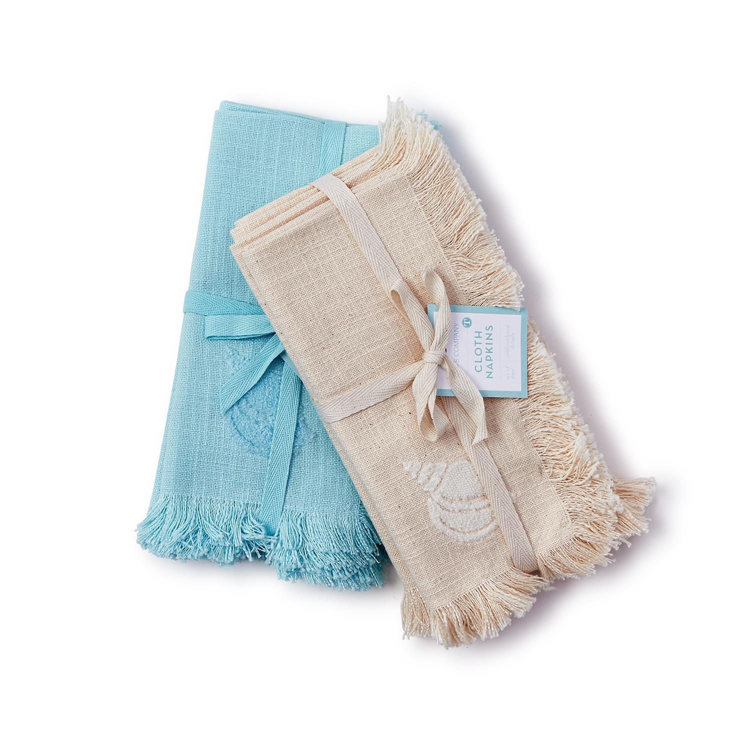S/4 Sea Shell Napkin A/2 Colors