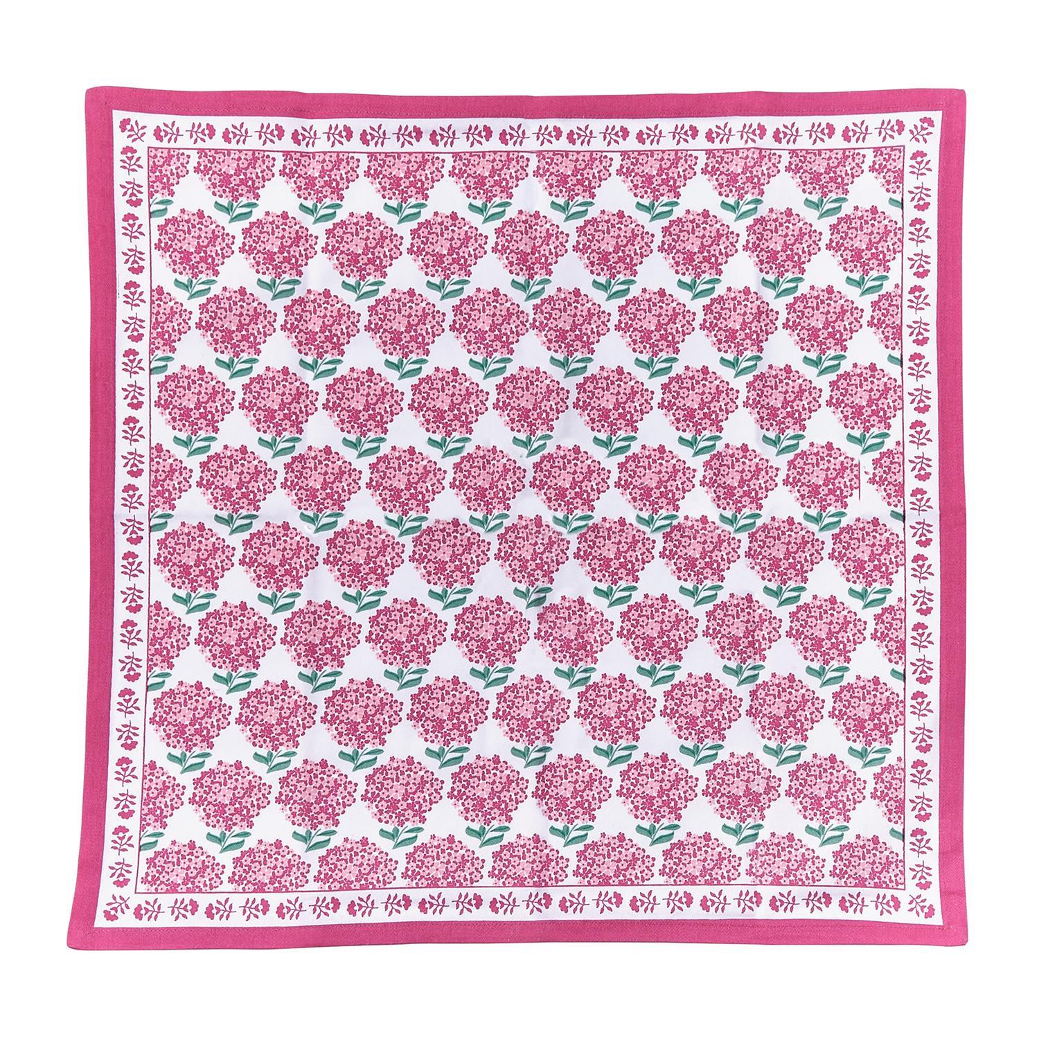 S/4 Pink Hydrangea Cloth Napkins