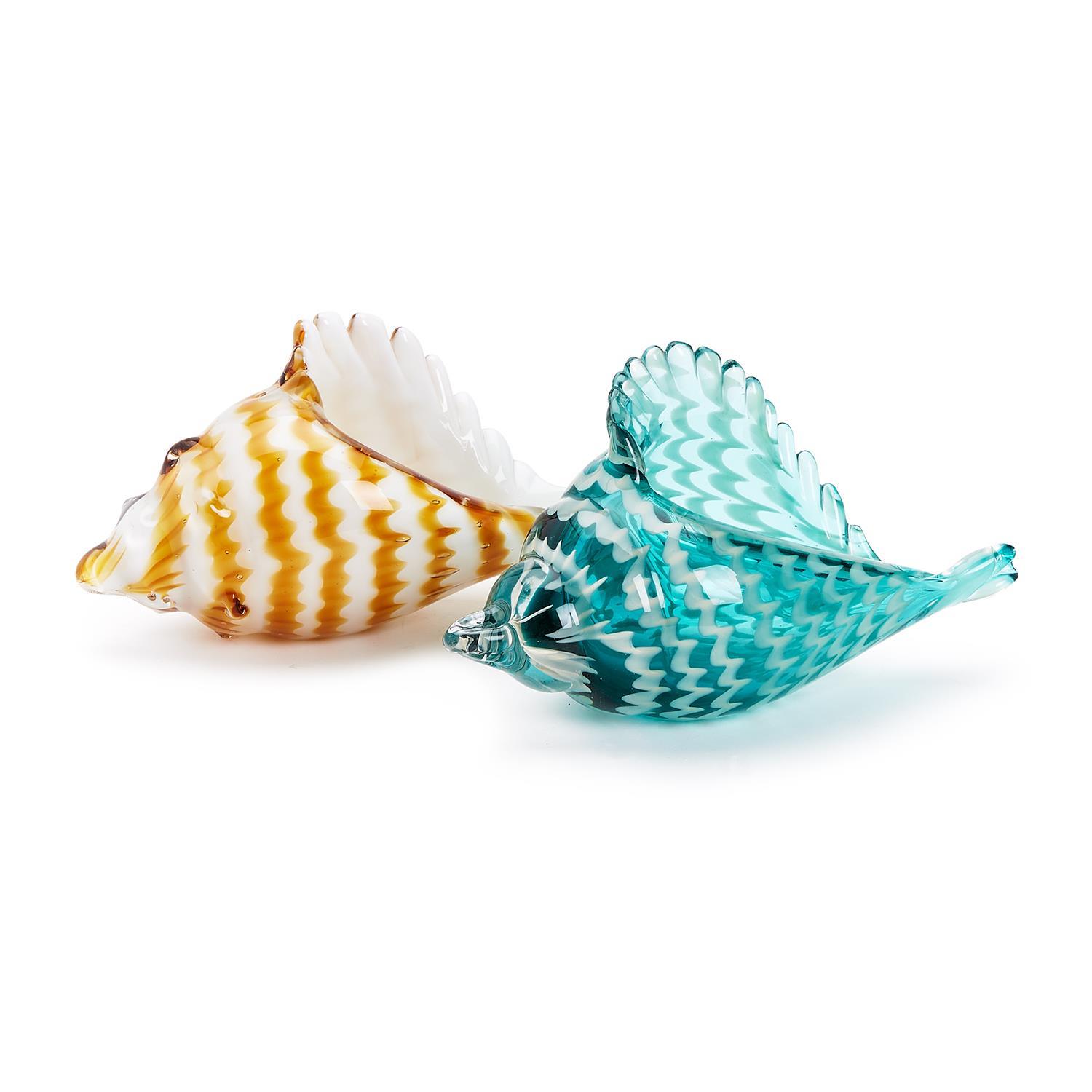 Glass Shell Sculpture Asst 2 Colors
