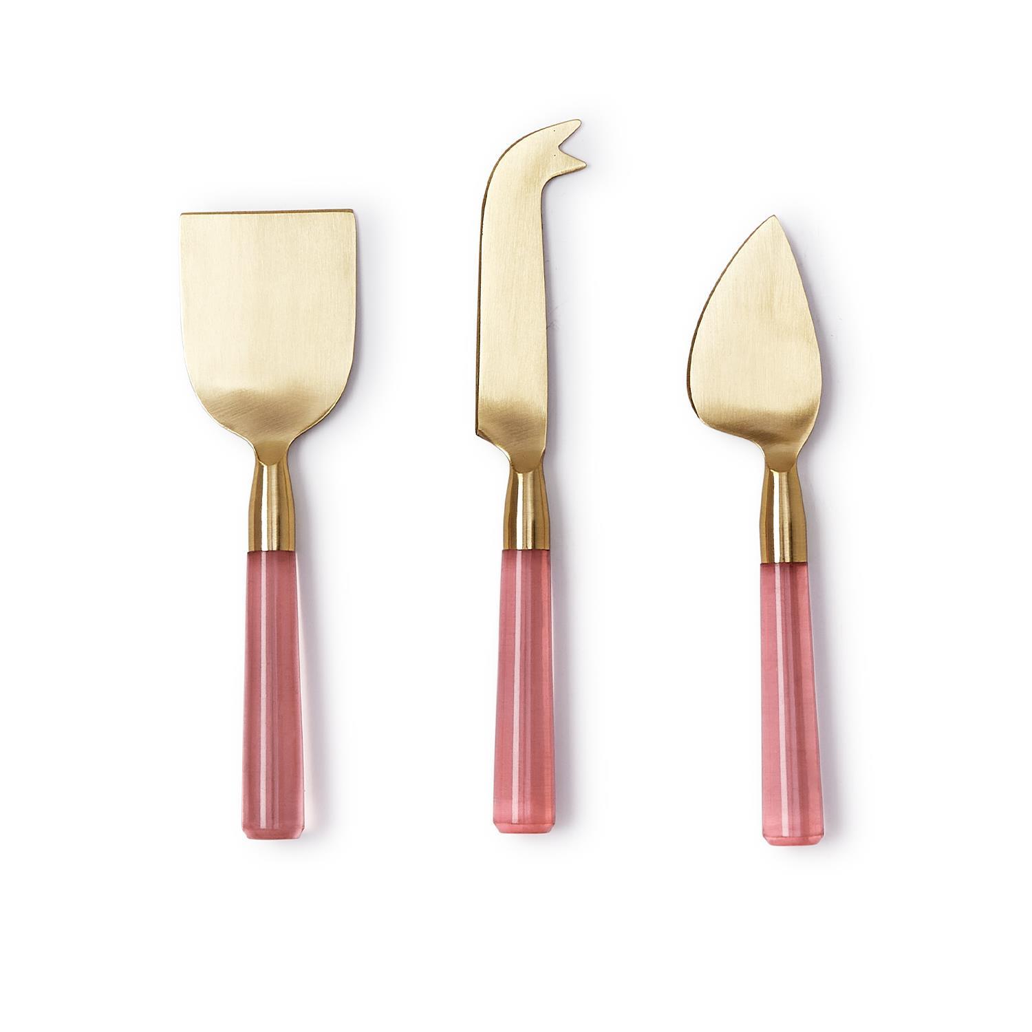 Pink Blush Set of 3 Cheese Knives in Gift Box
