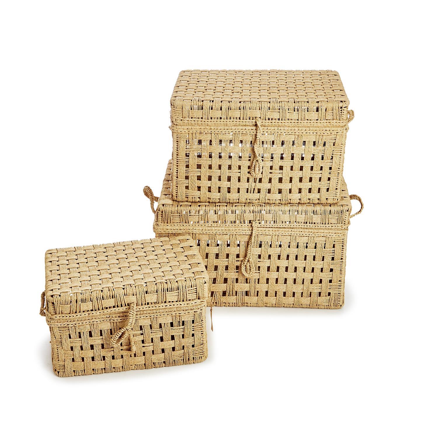 S/3 Jute Rope Trunks (nested)