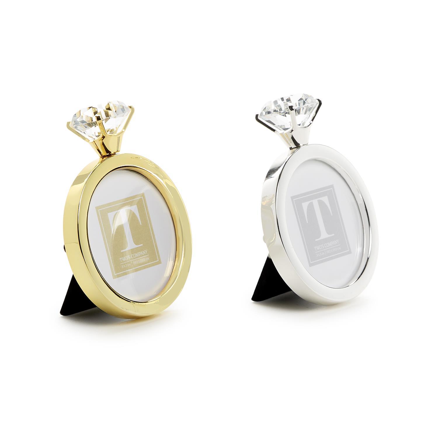 Round Diamond Ring Photo Frame Asst 2 Colors