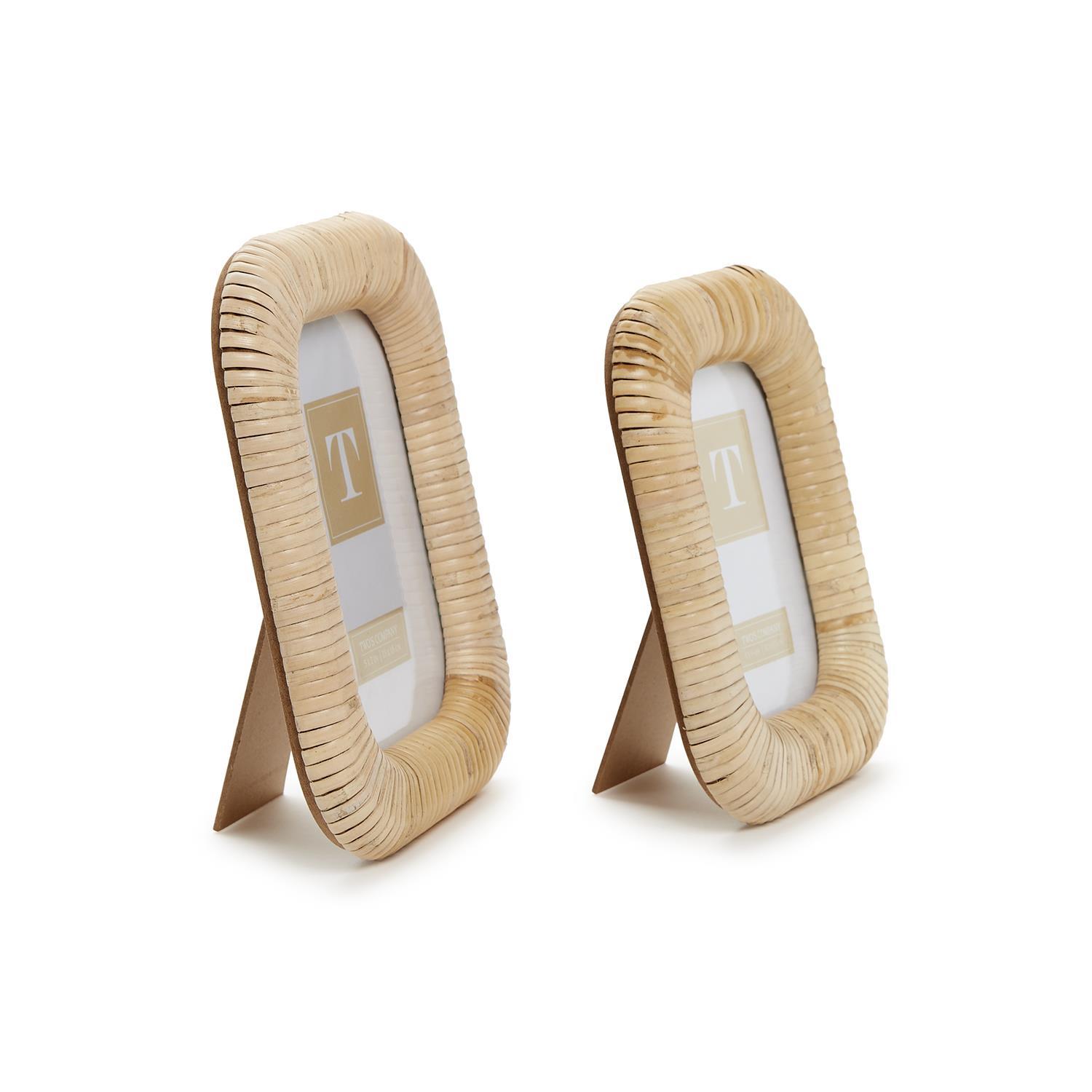 Woven Rattan S/2 Photo Frame Incl 2 Sizes
