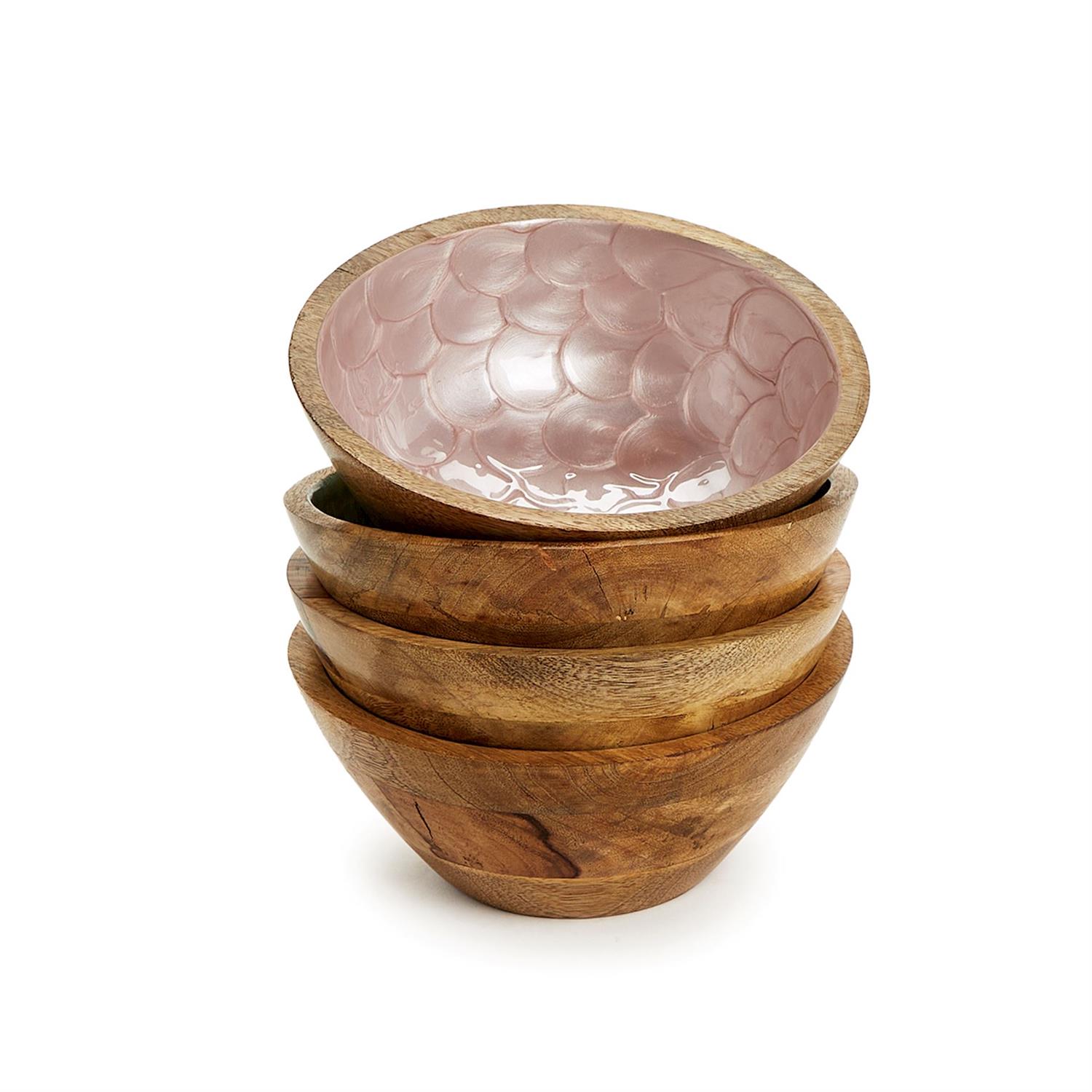 Shimmering Hand-Crafted Wood Tid Bit Bowl A/4