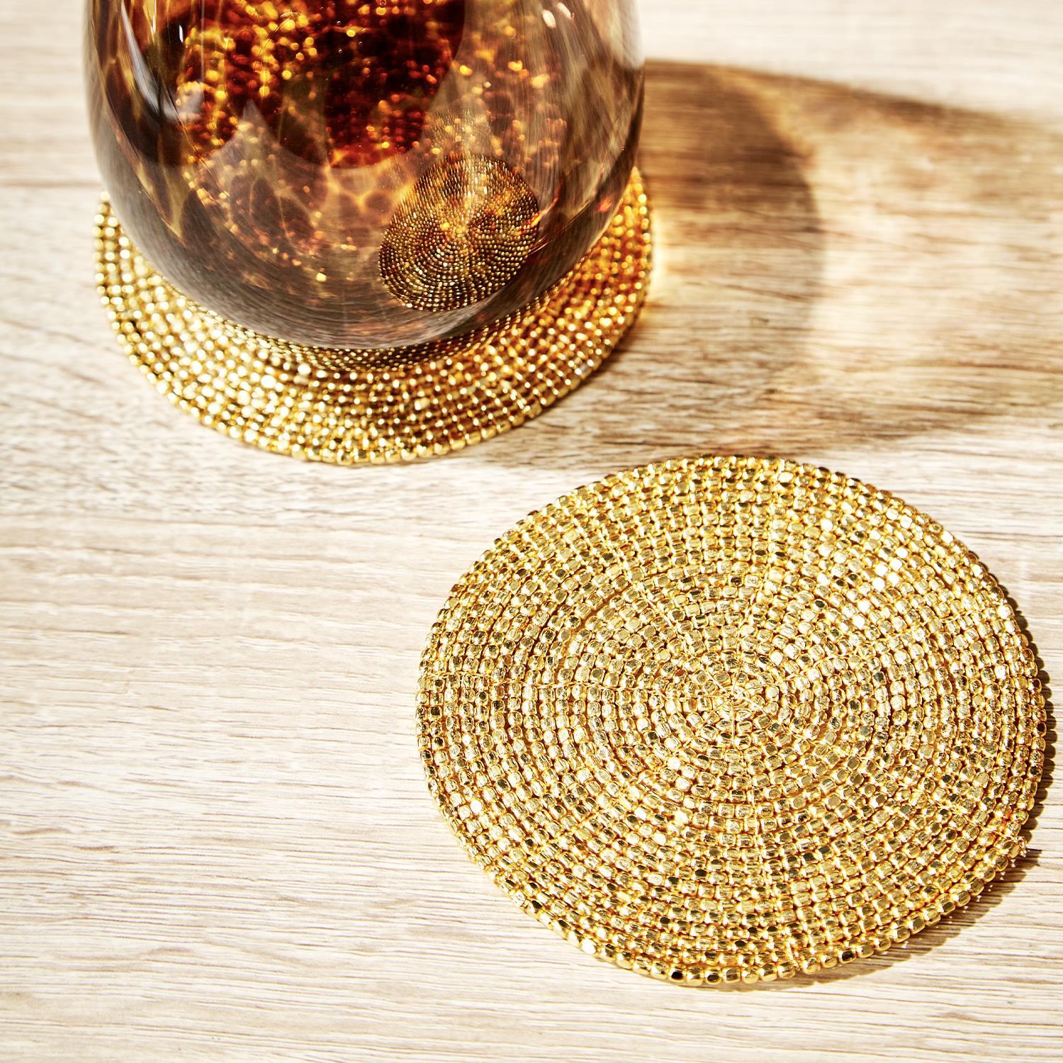 S/4 Metal Bead Coasters