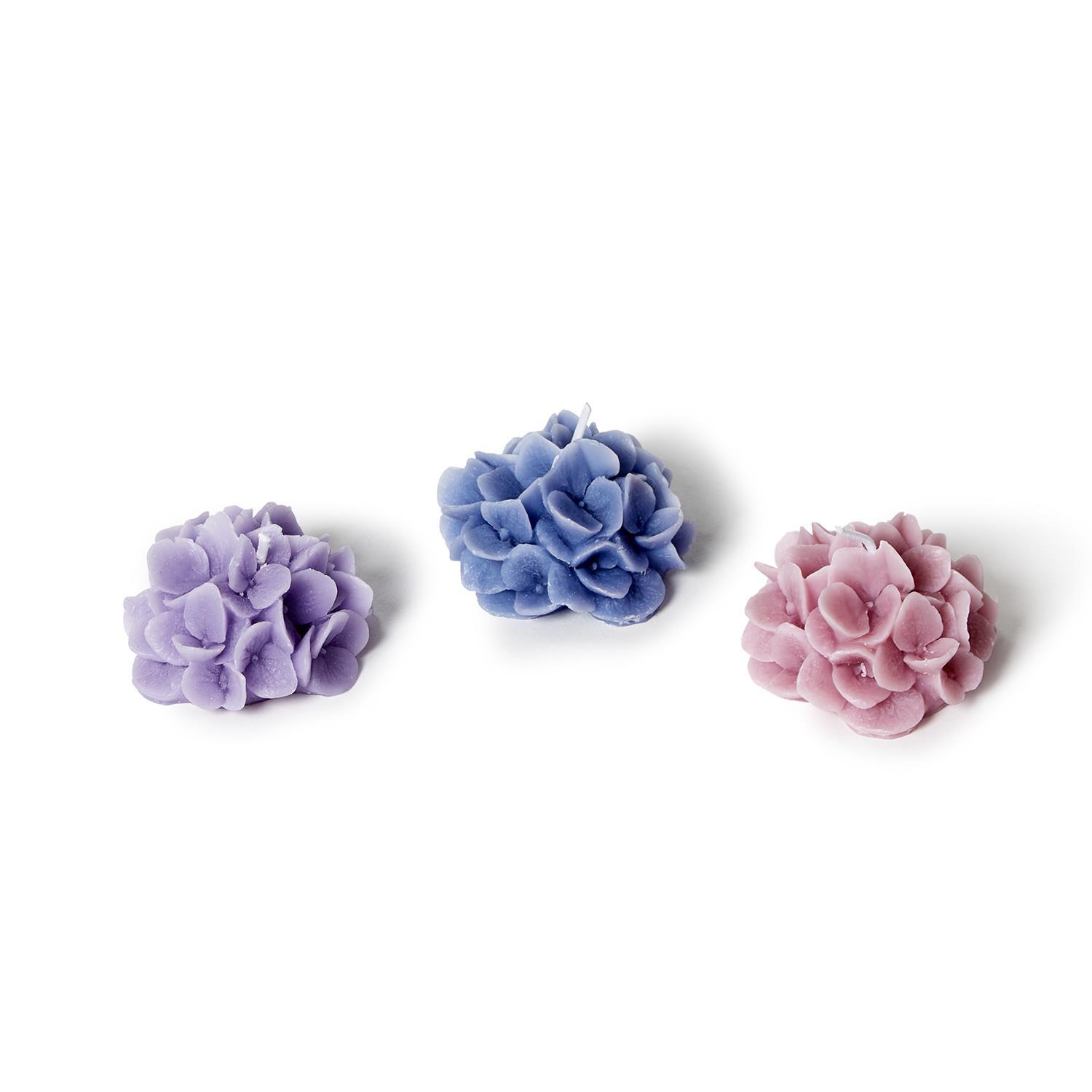 S/3 Hydrangea Floral Blooms Scented Candles in Gift Box