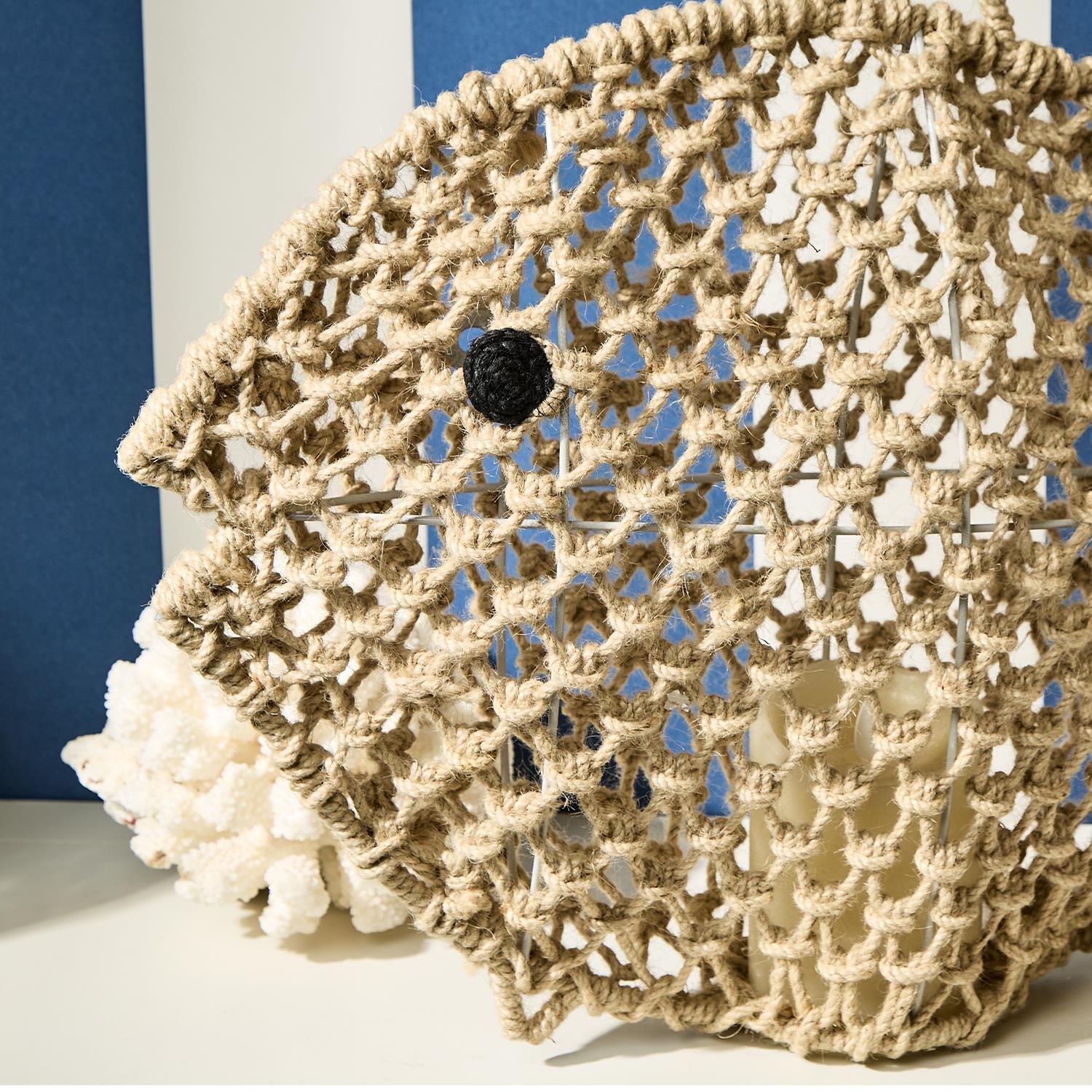 Macrame Fish Decor / LED Candleholder