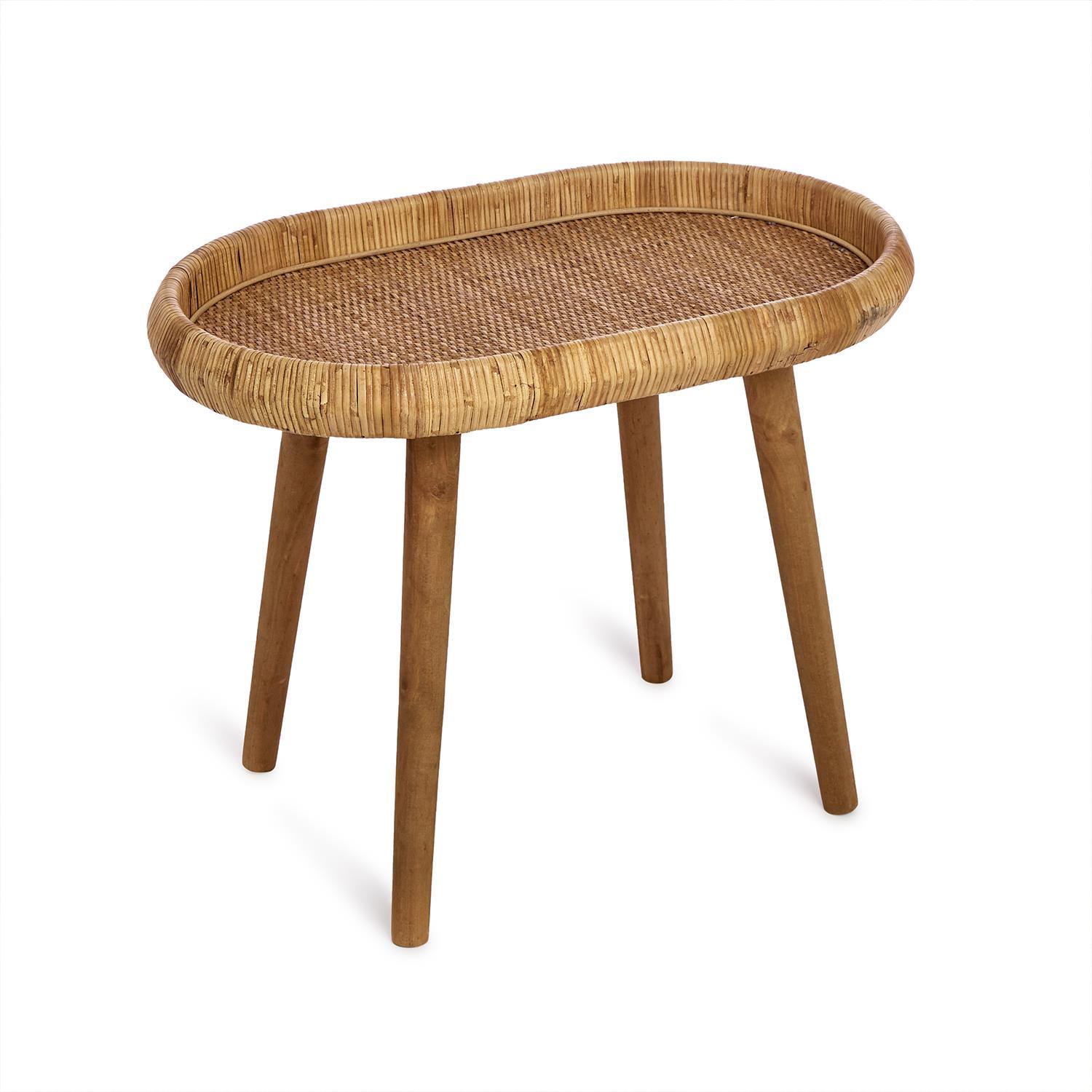 Hand-Crafted Rattan Side/End Table