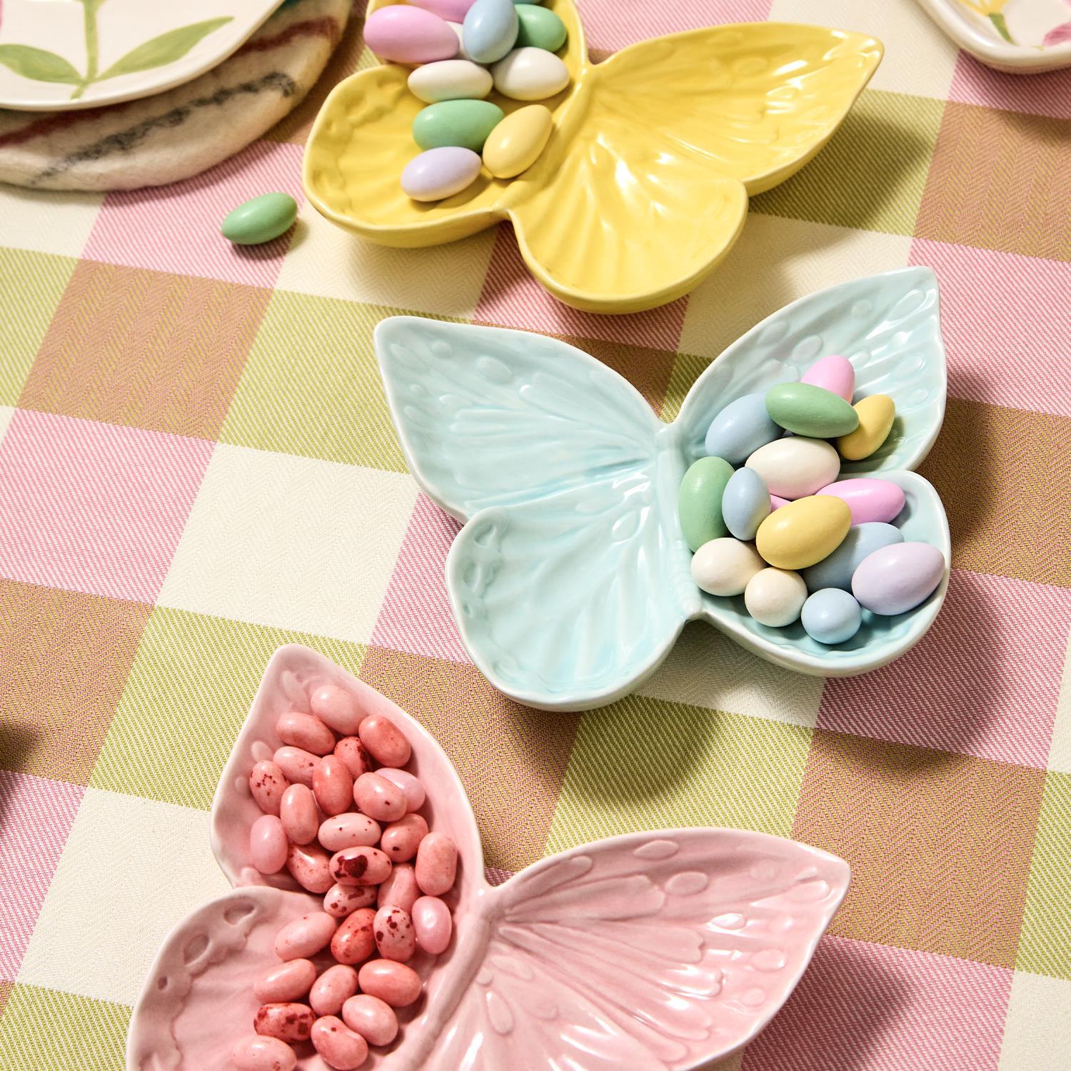 Butterfly Tidbit Dish with Relief Details Assorted 3 Colors