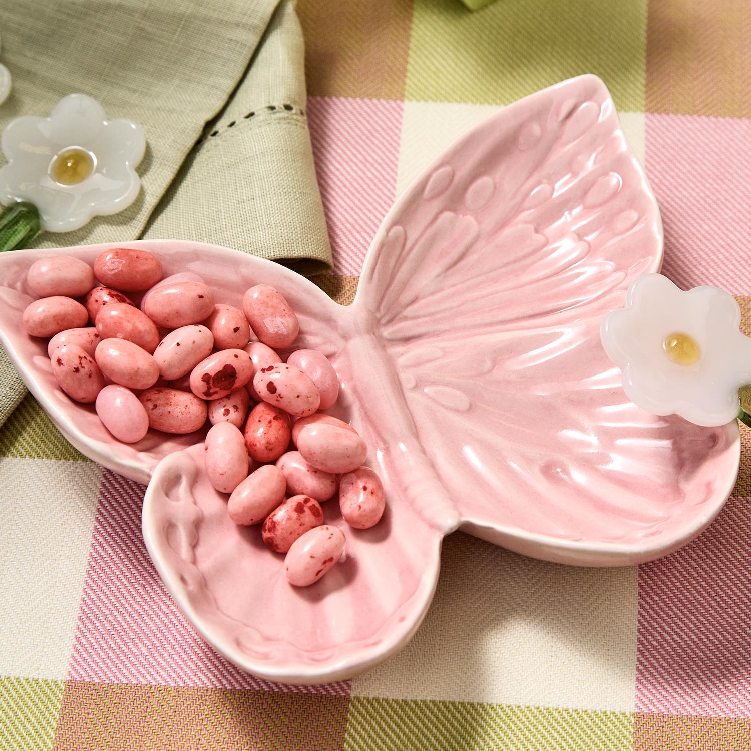 Butterfly Tidbit Dish with Relief Details Assorted 3 Colors