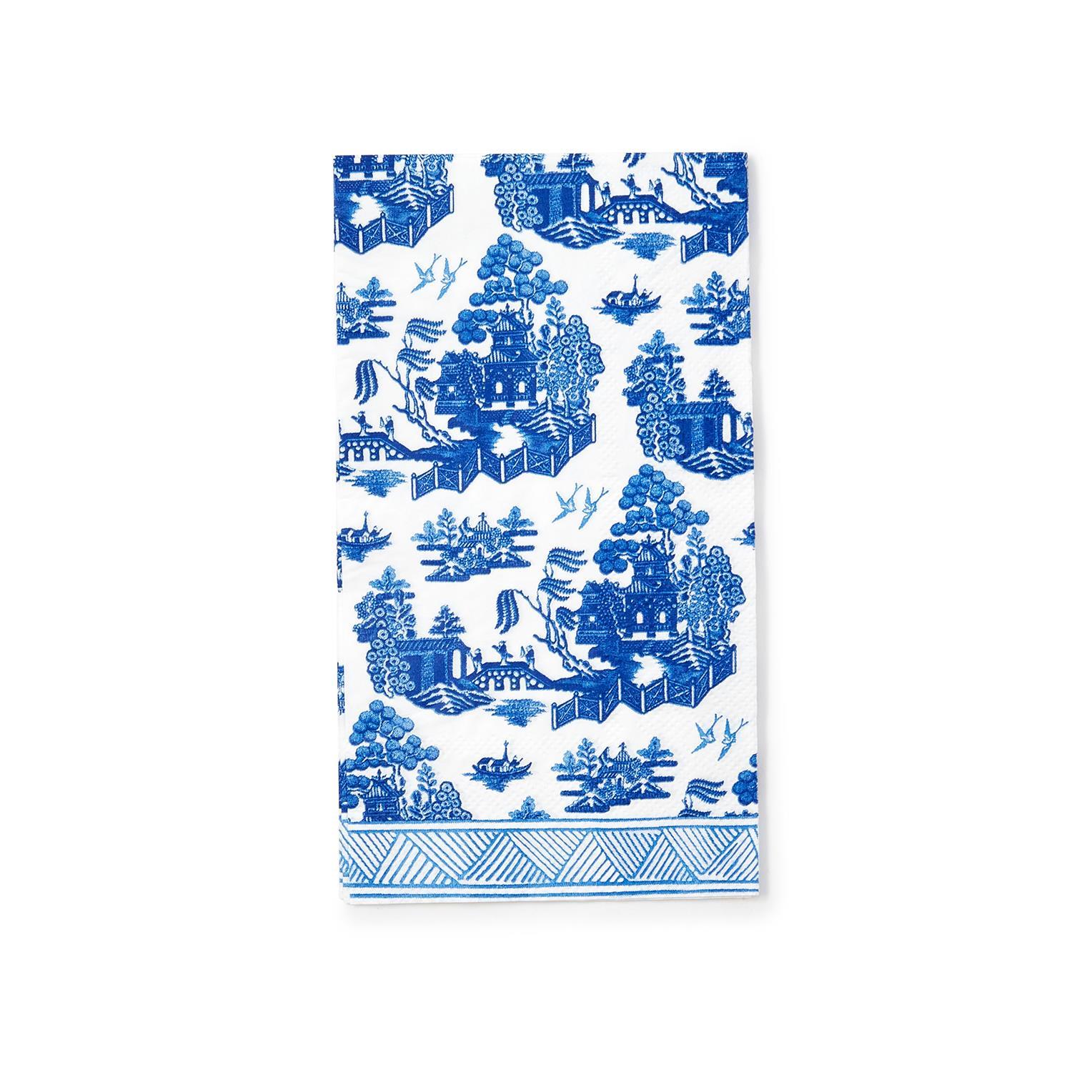 Blue Willow 3-Ply Paper Dinner Napkin / Guest Towel