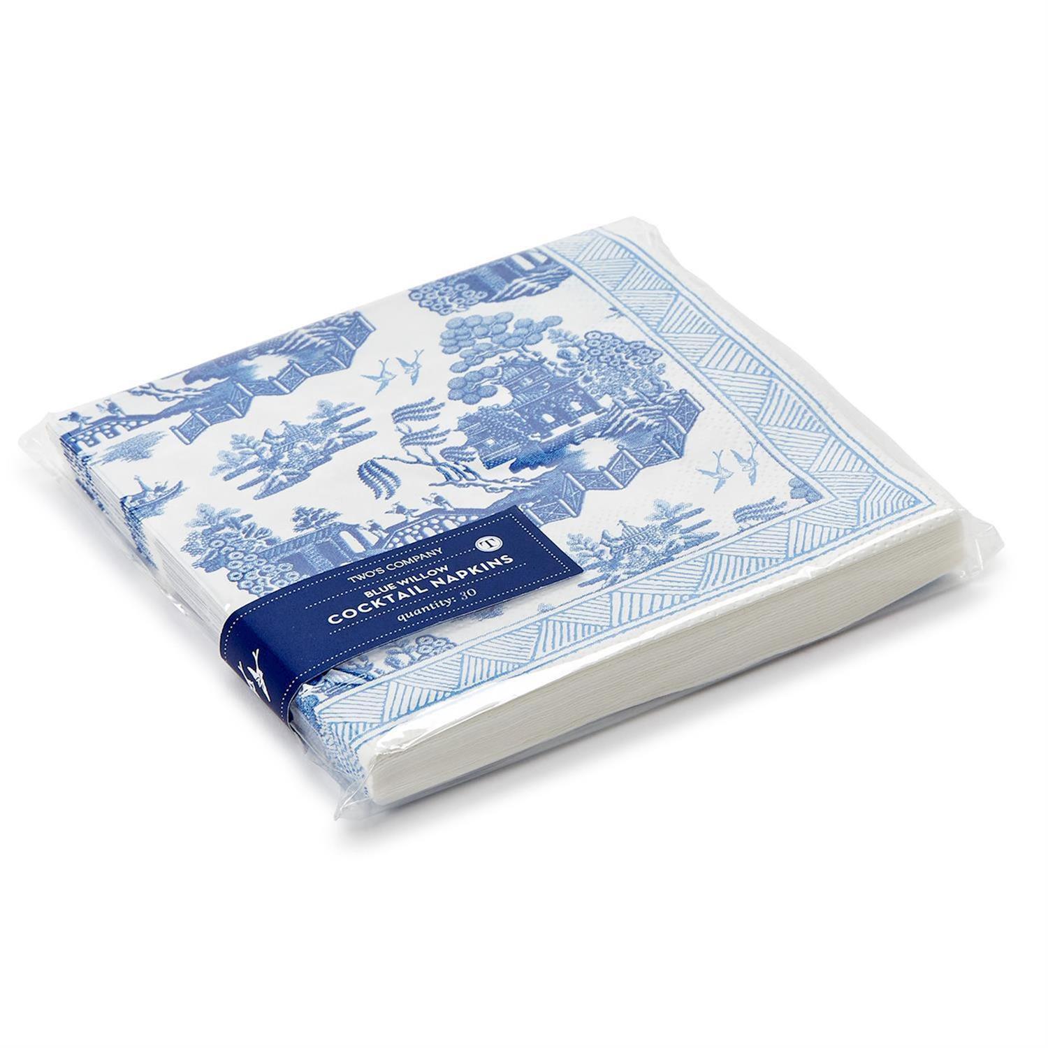 Blue Willow 3-Ply Paper Cocktail Napkin