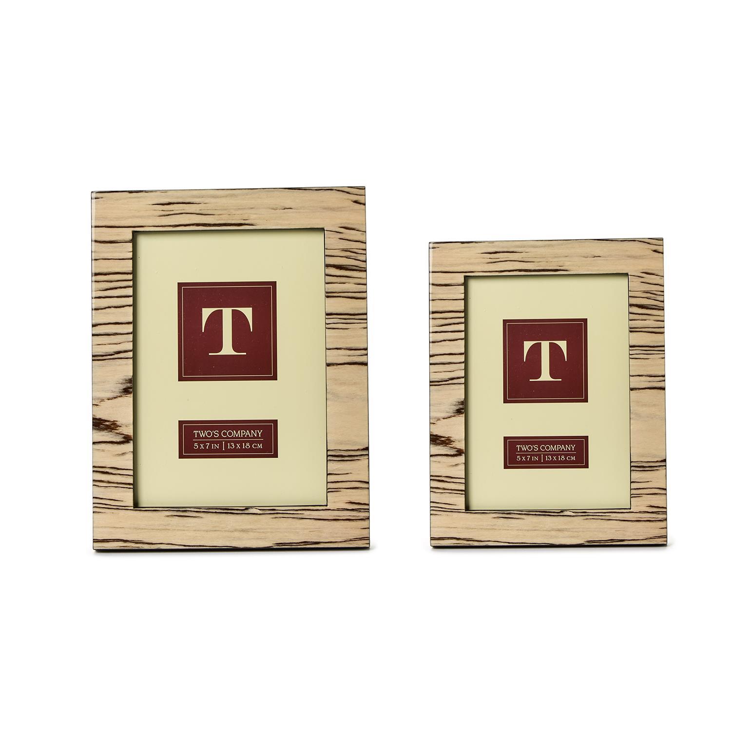 S/2 Zebra Wood Photo Frame in Gift Box