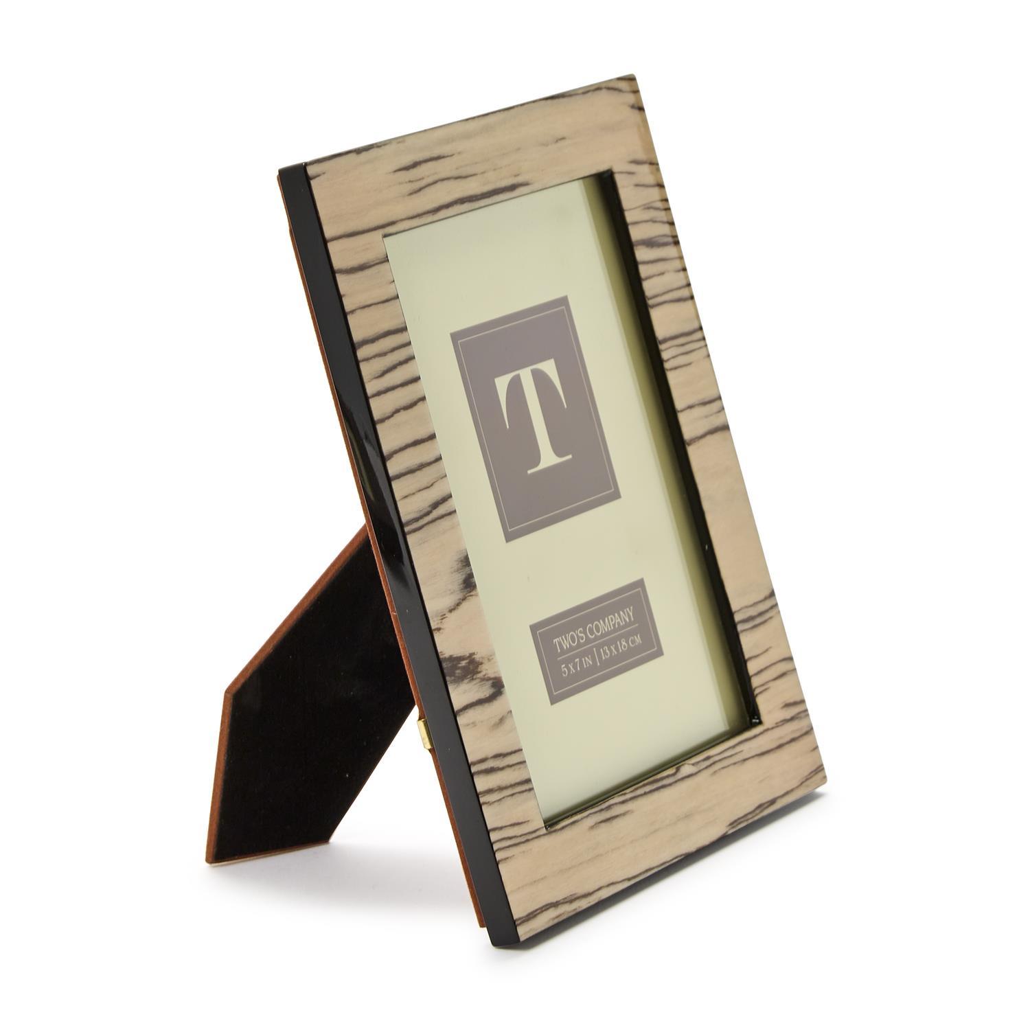 S/2 Zebra Wood Photo Frame in Gift Box