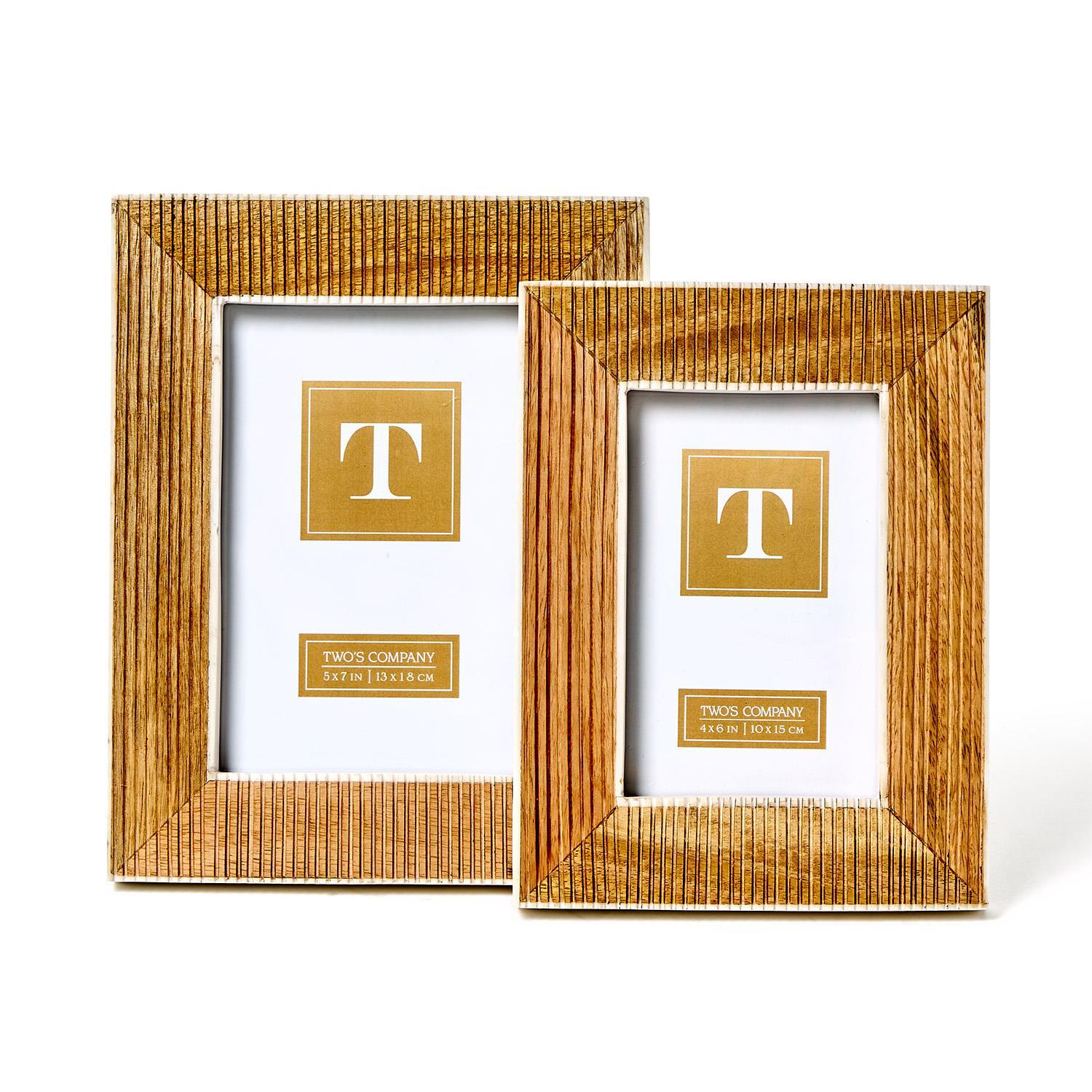 S/2 Striated Textured Frames