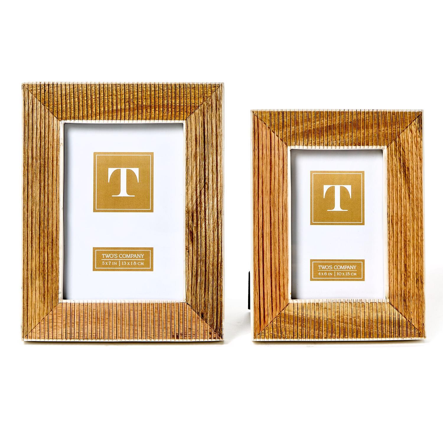 S/2 Striated Textured Frames