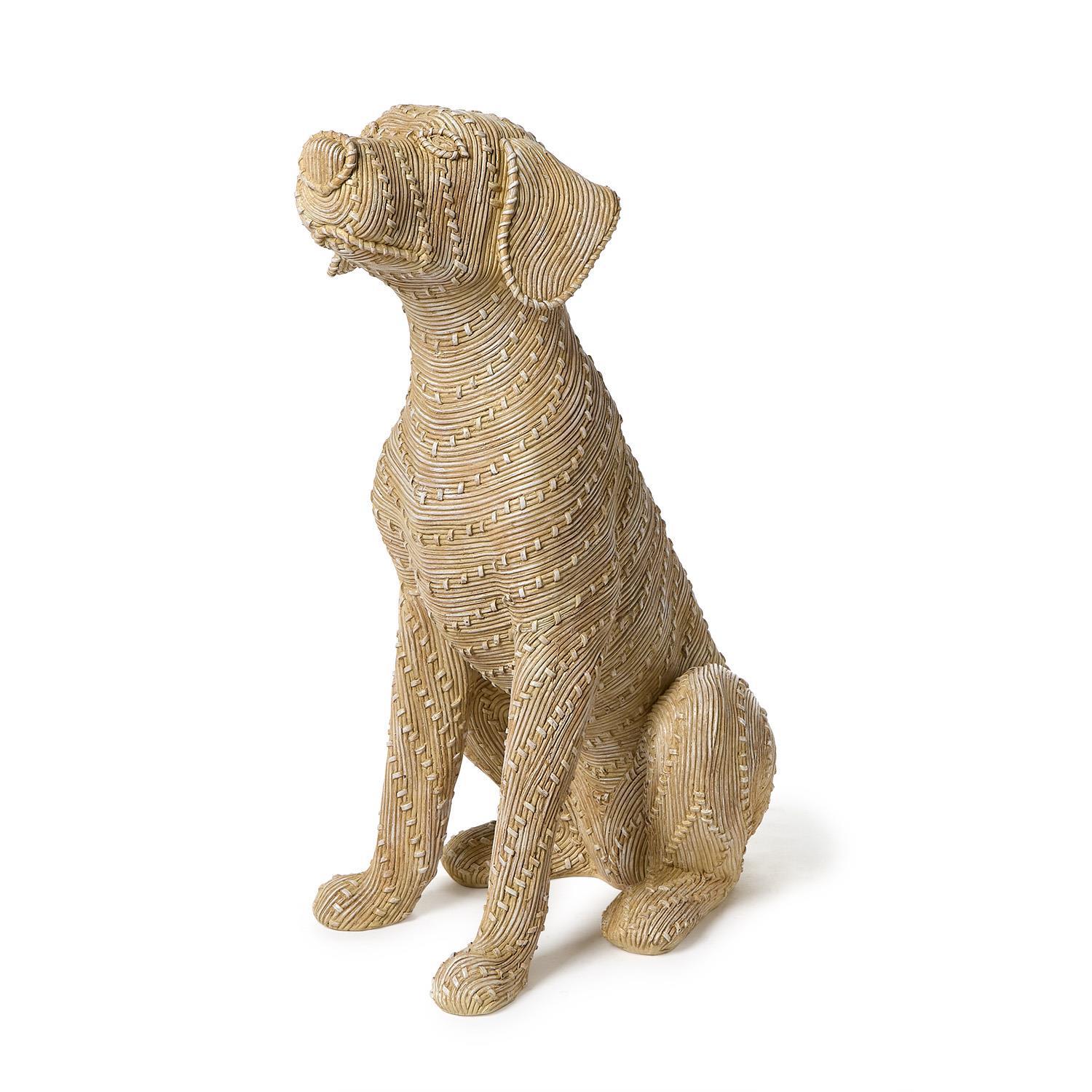 Basket Weave Pattern Sitting Dog