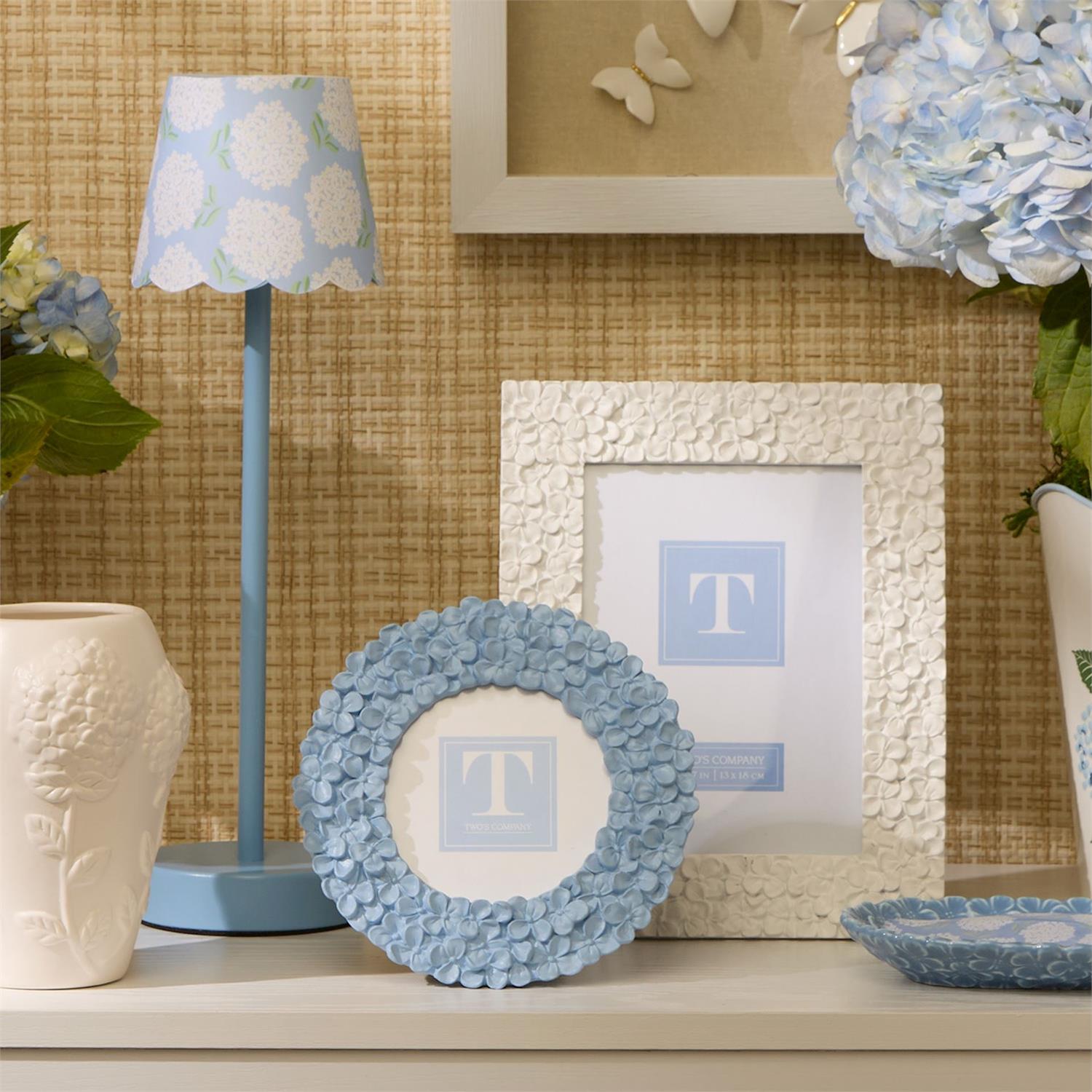 Hydrangea Round Photo Frame Asst 3 Colors