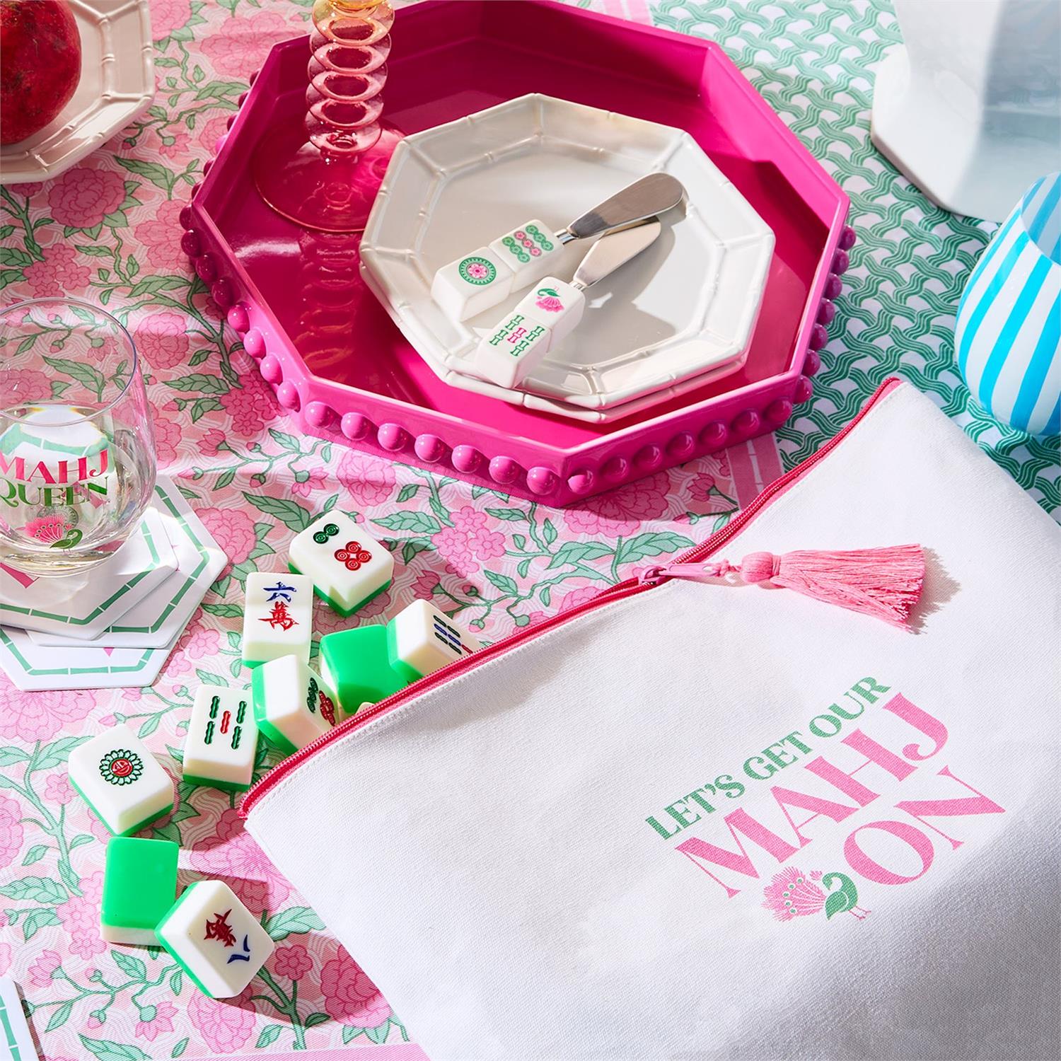 Octagonal Decorative Tray Assorted 3