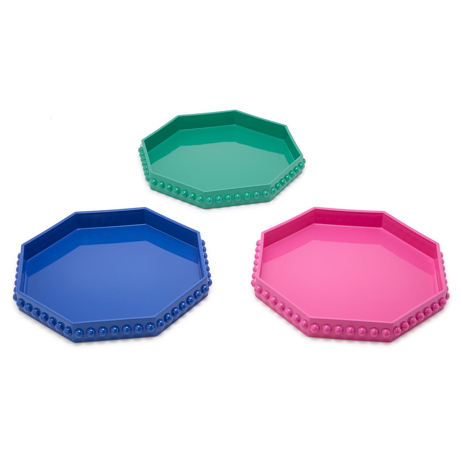 Octagonal Decorative Tray Assorted 3