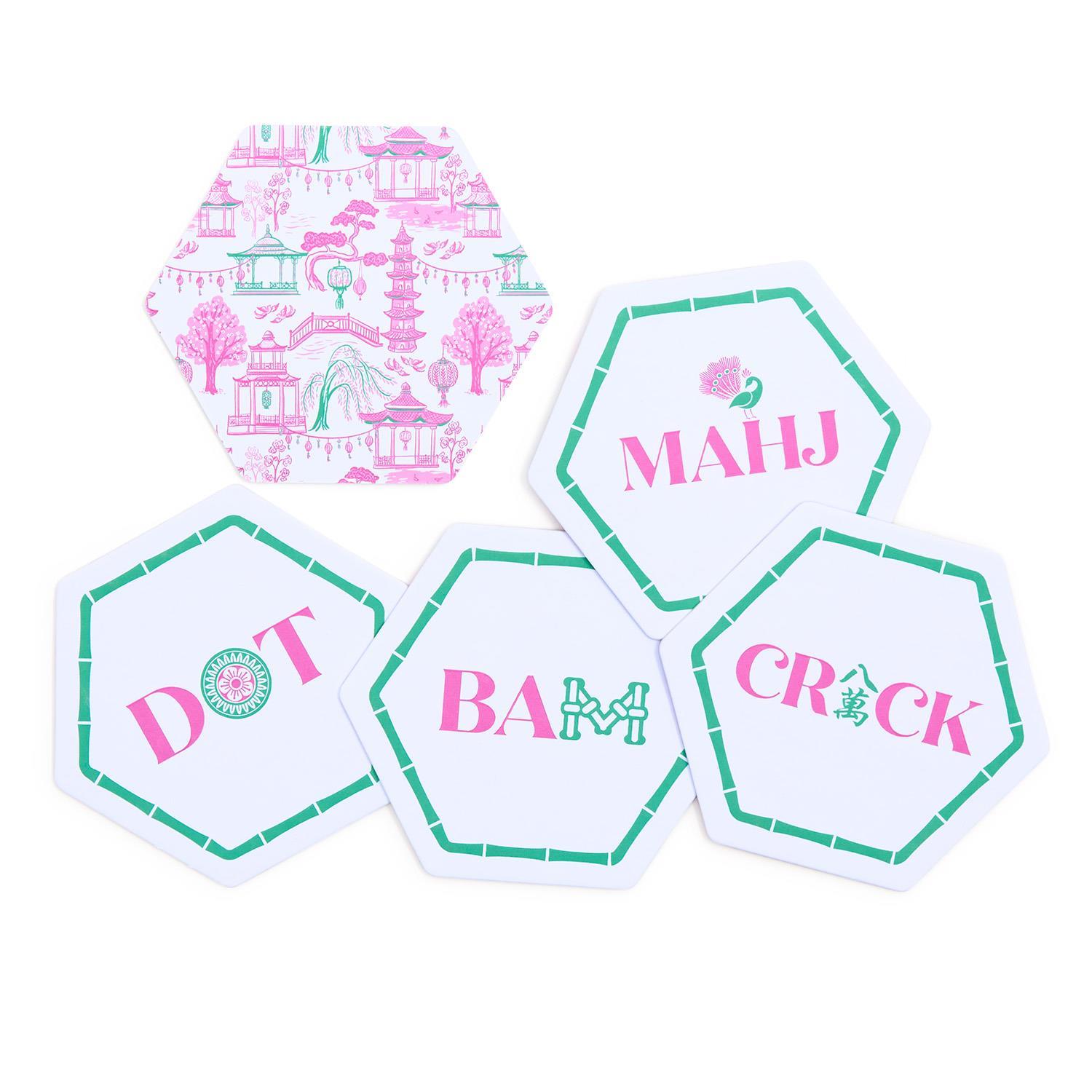 Let's Mahj Set of 24 Heavyweight Paper Coasters in GB