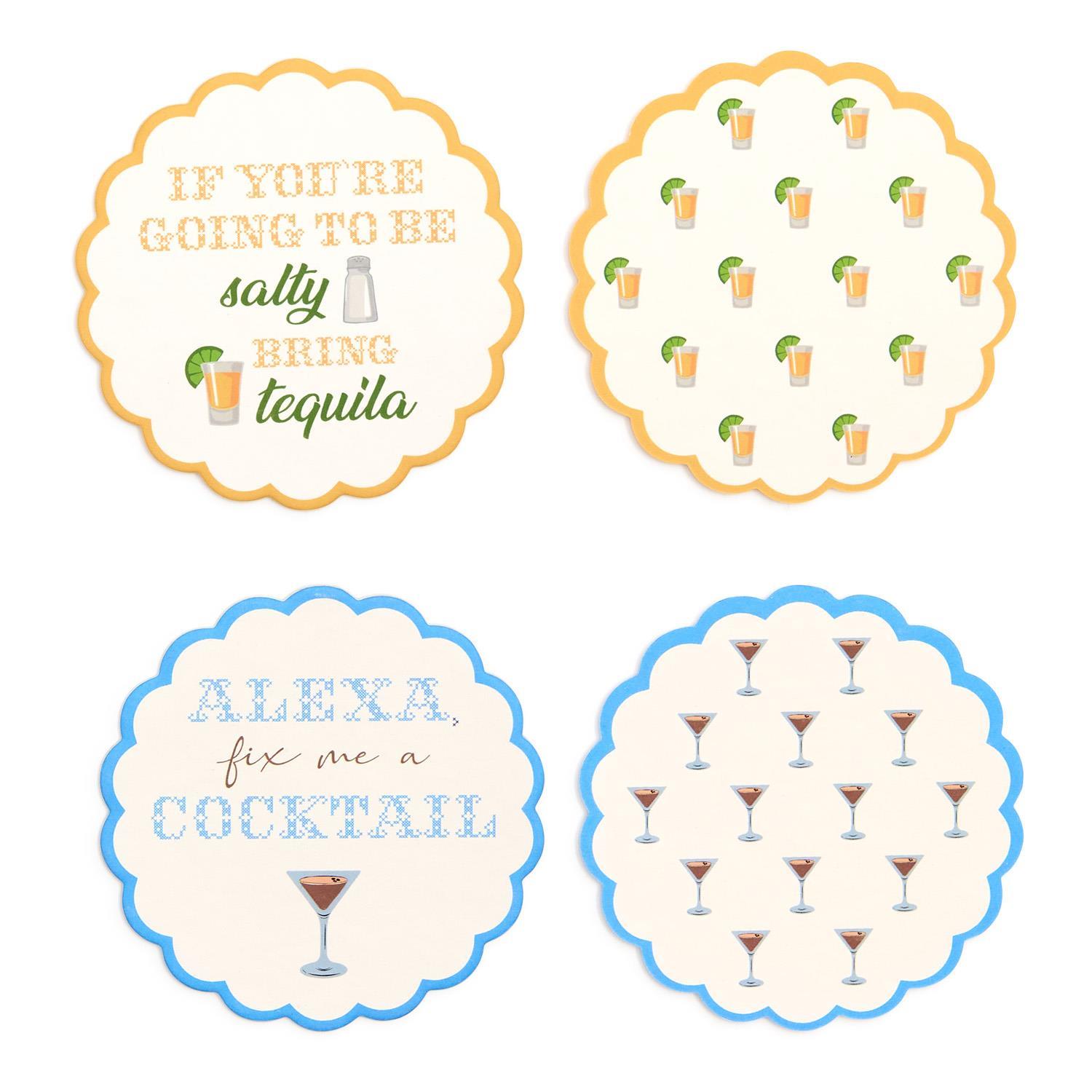 Cocktails First Set of 24 Heavyweight Paper Coasters in Gift Box ...