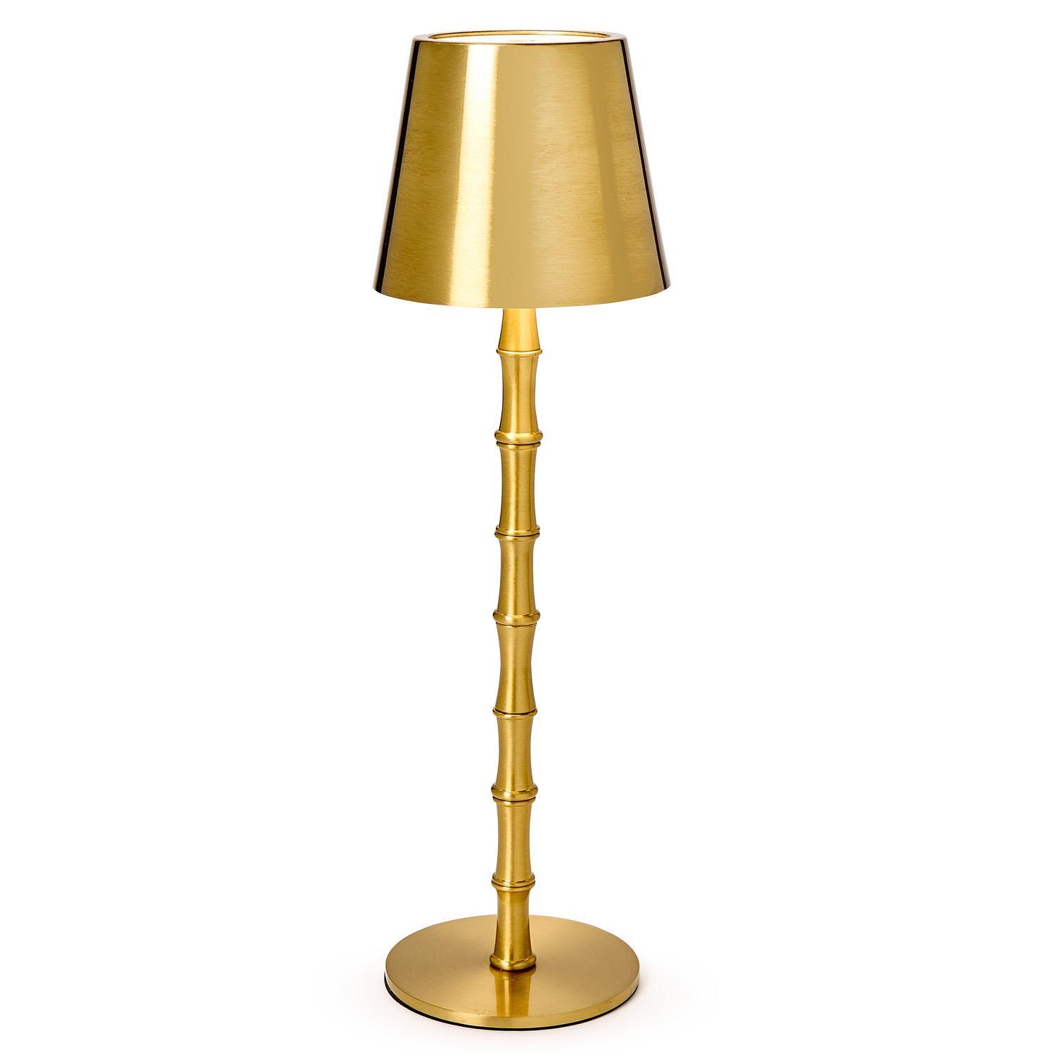 LED Portable Cordless Gold Bamboo Lamp in Gift Box