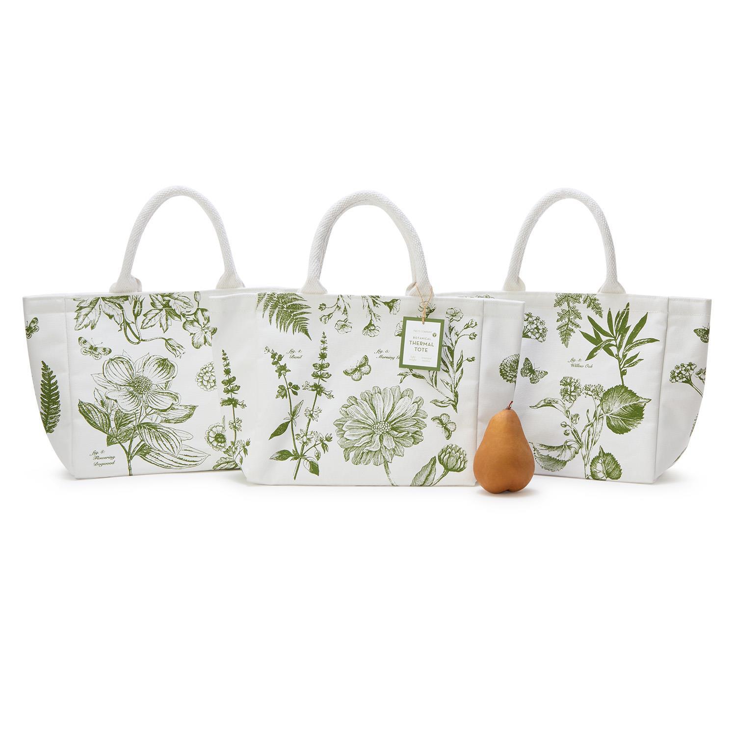 Botanical Print Thermal Lunch Tote Bag Asst 3 Patterns