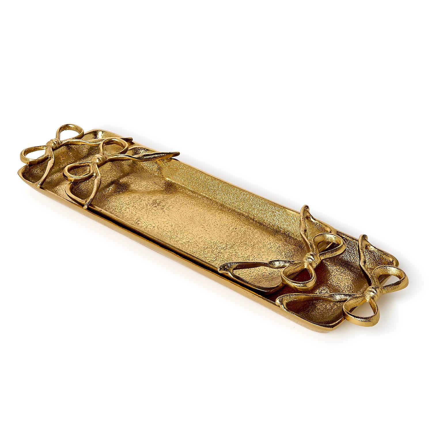 Gold Bows Set of 2 Serving Trays Includes 2 Sizes