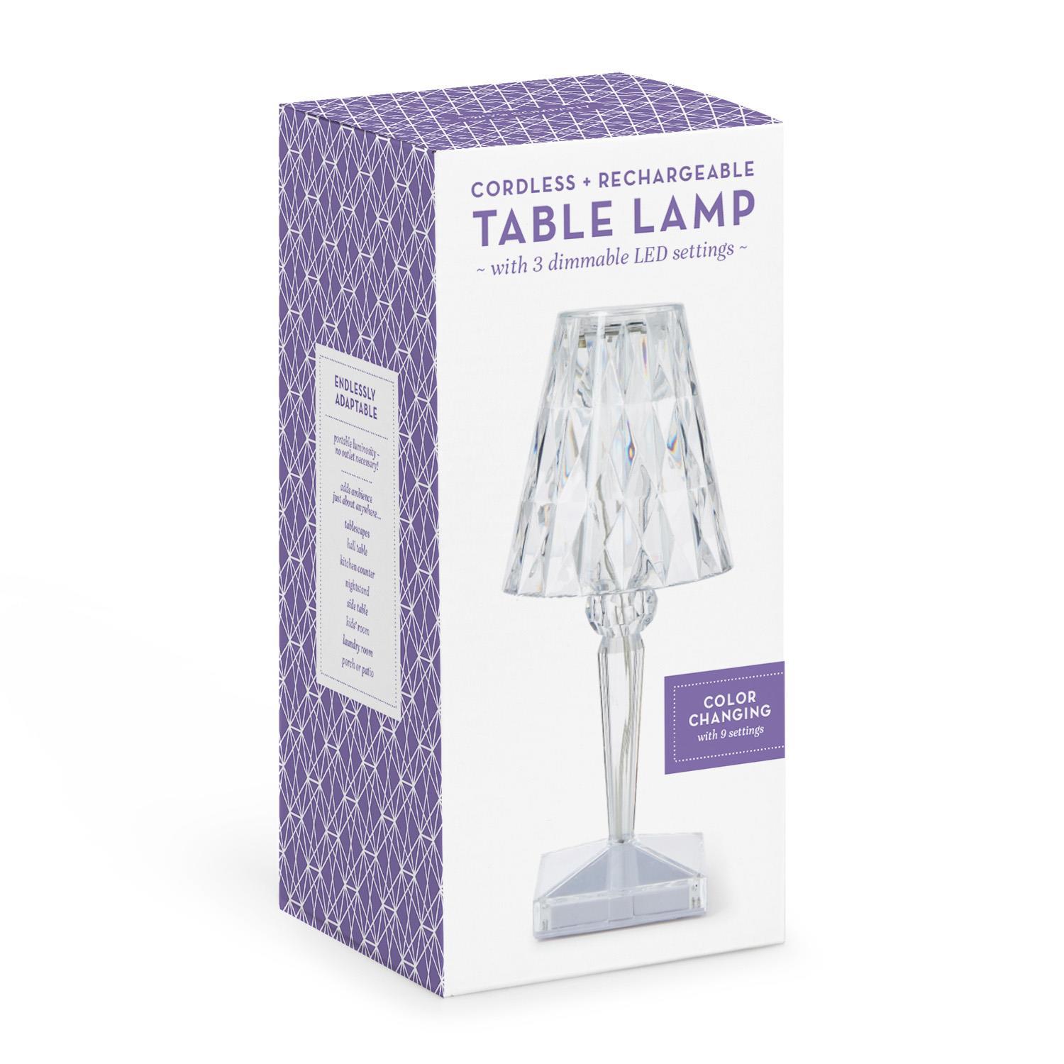 LED Portable Cordless Color-Changing Crystal Table Lamp in Gift Box