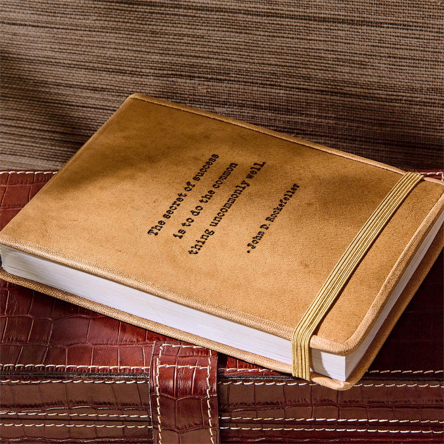 Leather Flip Notebook with Embossed Saying Asst 3 Colors / Sayings