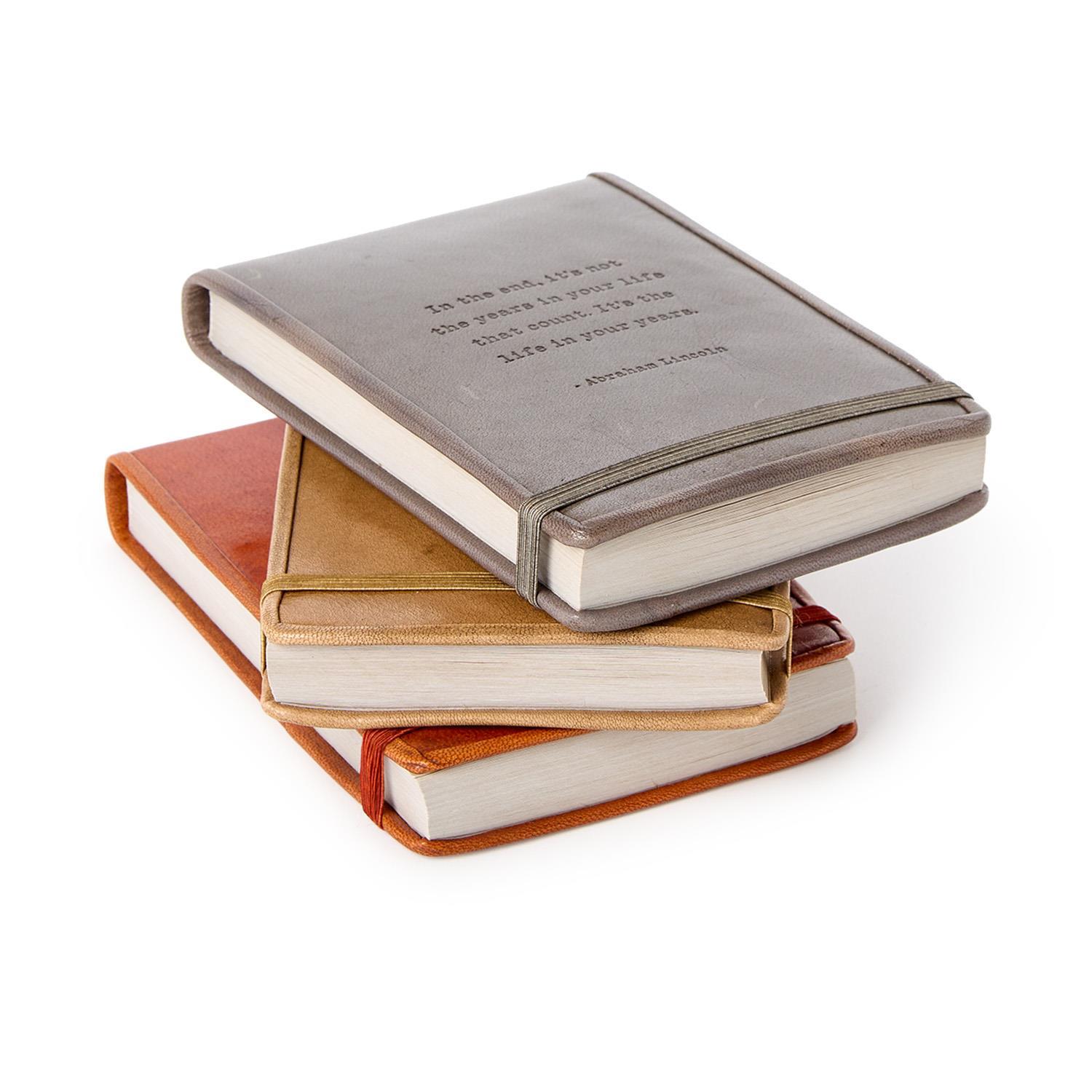 Leather Flip Notebook with Embossed Saying Asst 3 Colors / Sayings