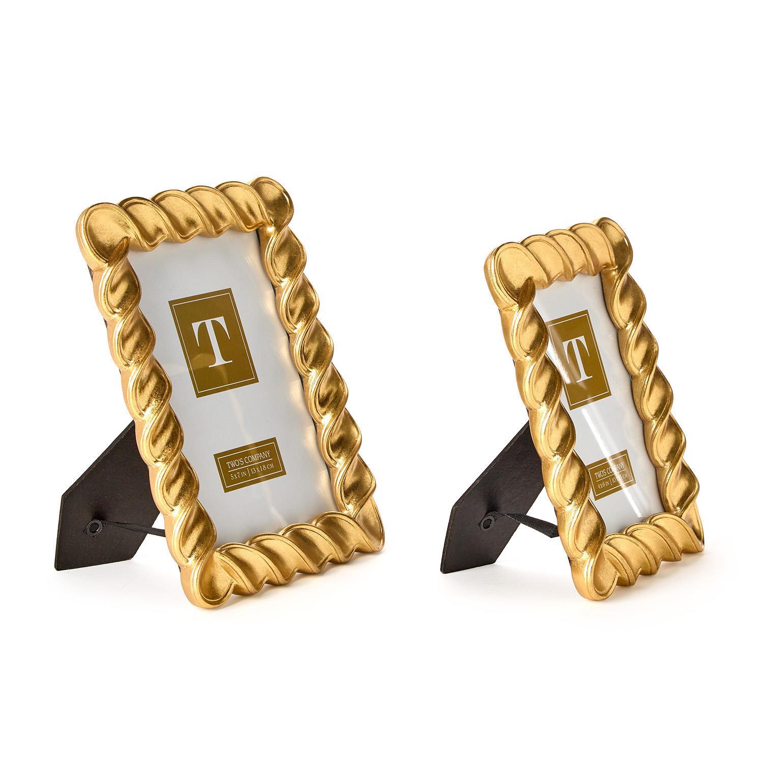 S/2 Twist Gold Leaf Frames