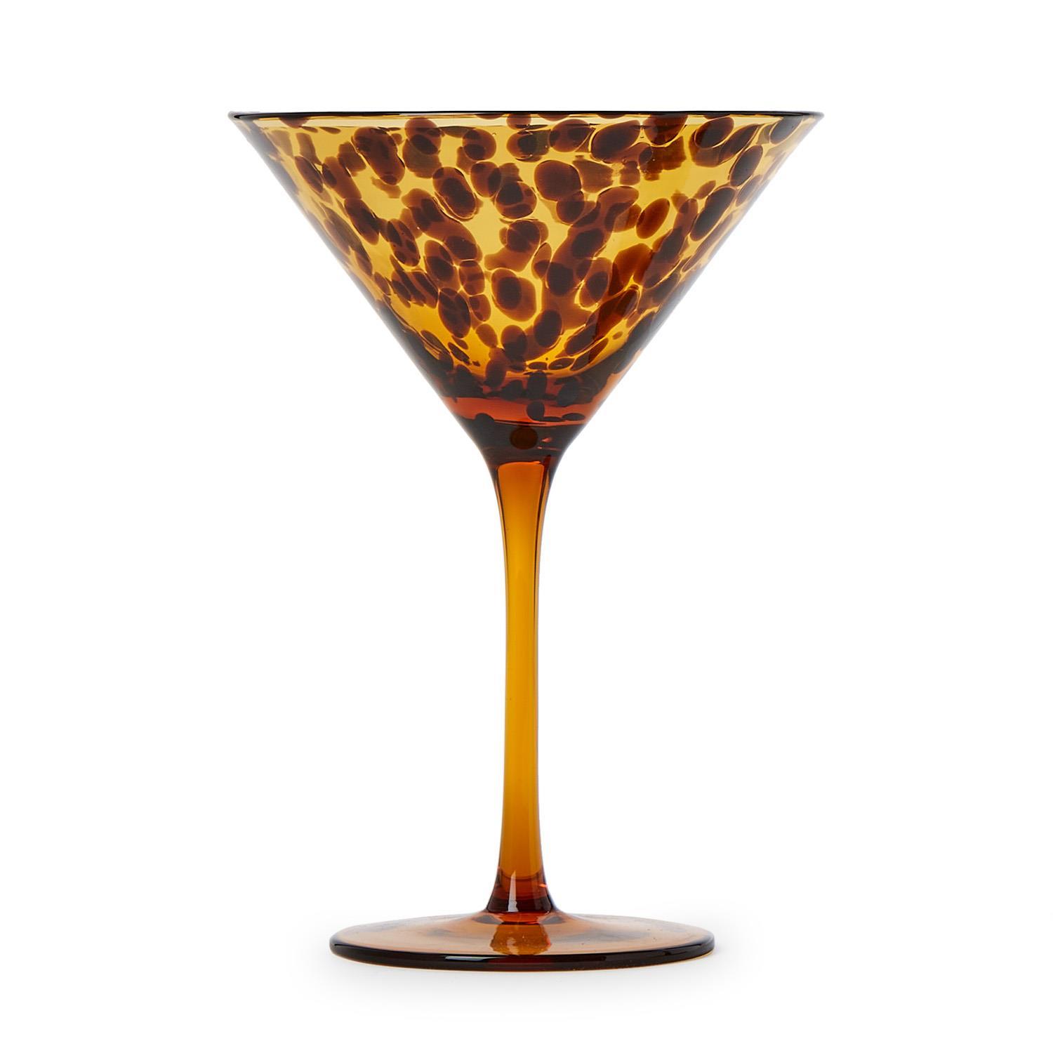S/4 Tortoise Print Martini Glass