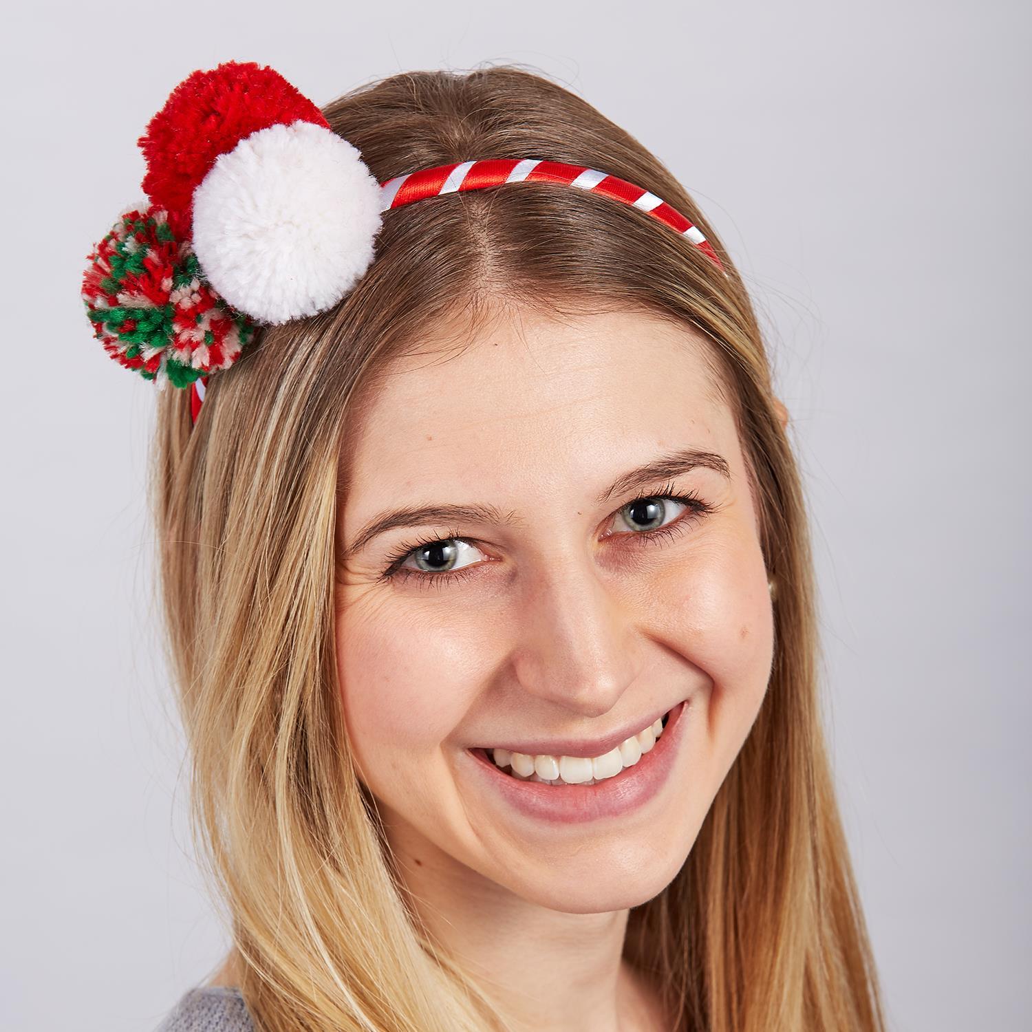 Cheer Leader Pom Pom Headband Asst 3 Colors