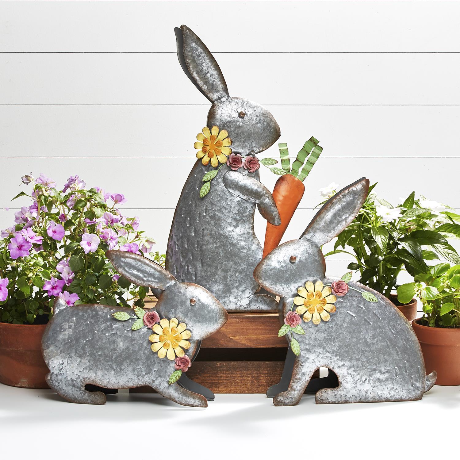 S/3 Bunny Statues Includes 3 Designs